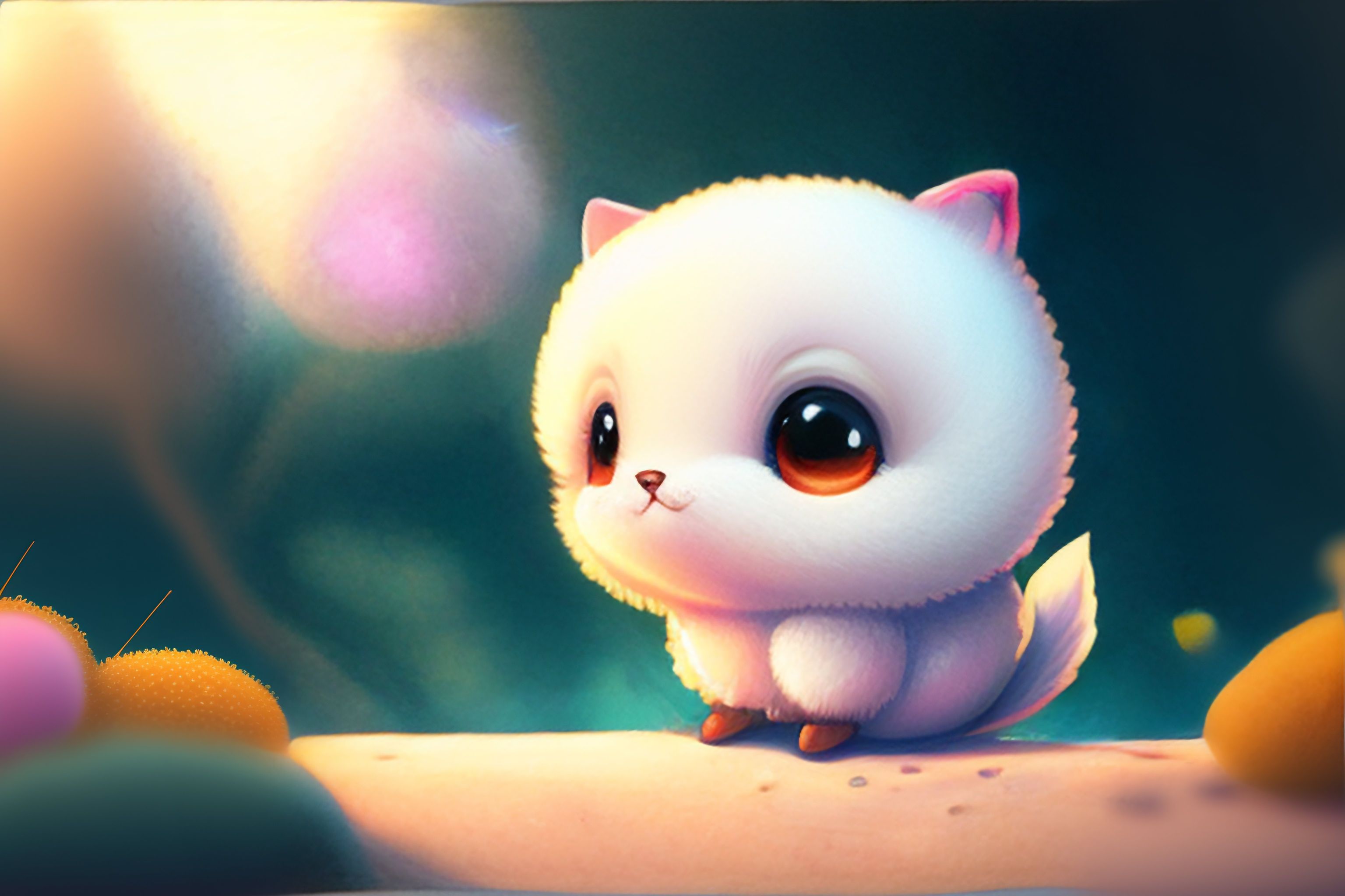 Lexica - Cute and adorable cartoon fluffy baby rhea, fantasy, dreamlike ...
