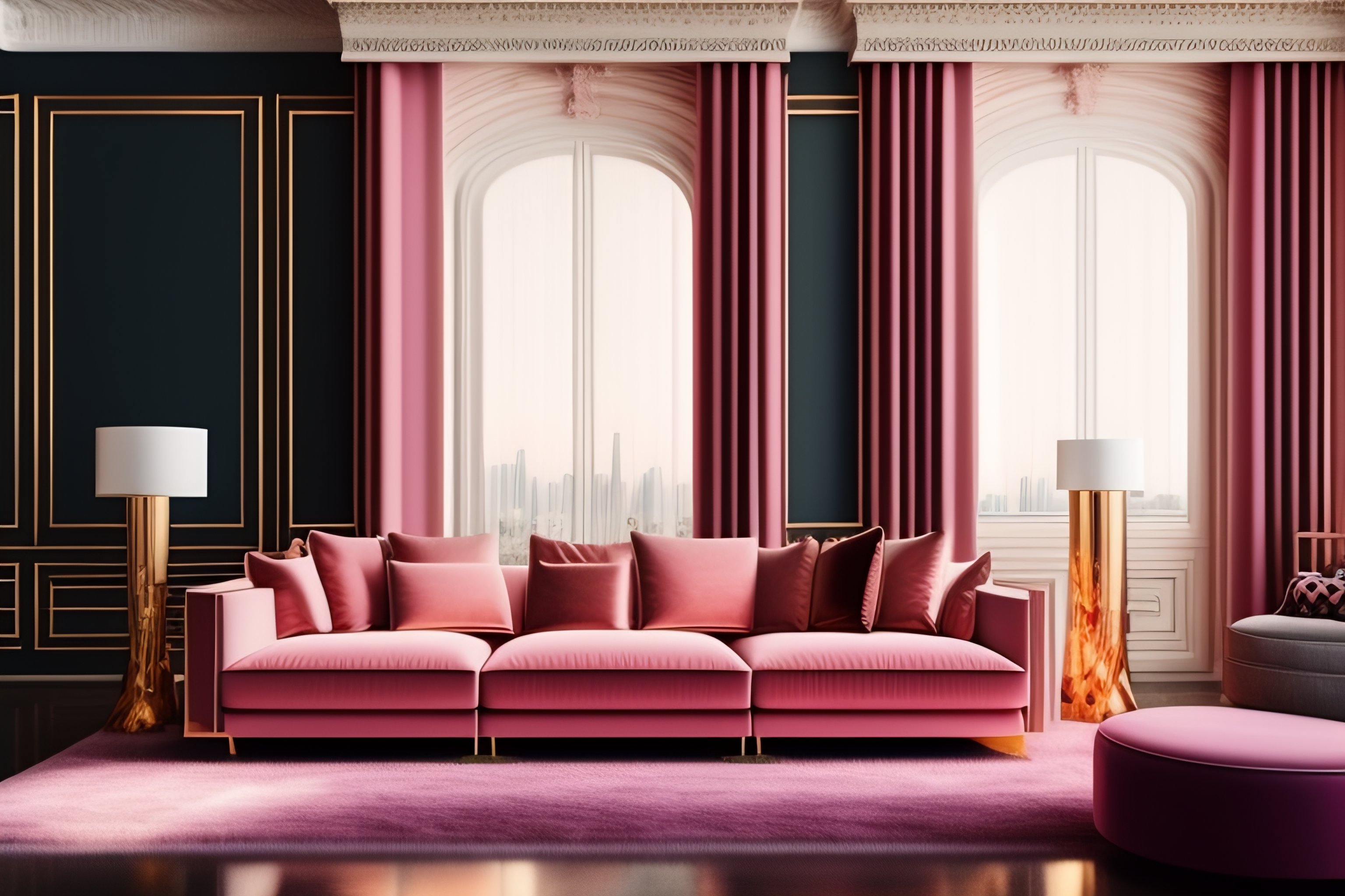 Lexica - Architectural Digest photo of an ultra modern luxurious pink ...
