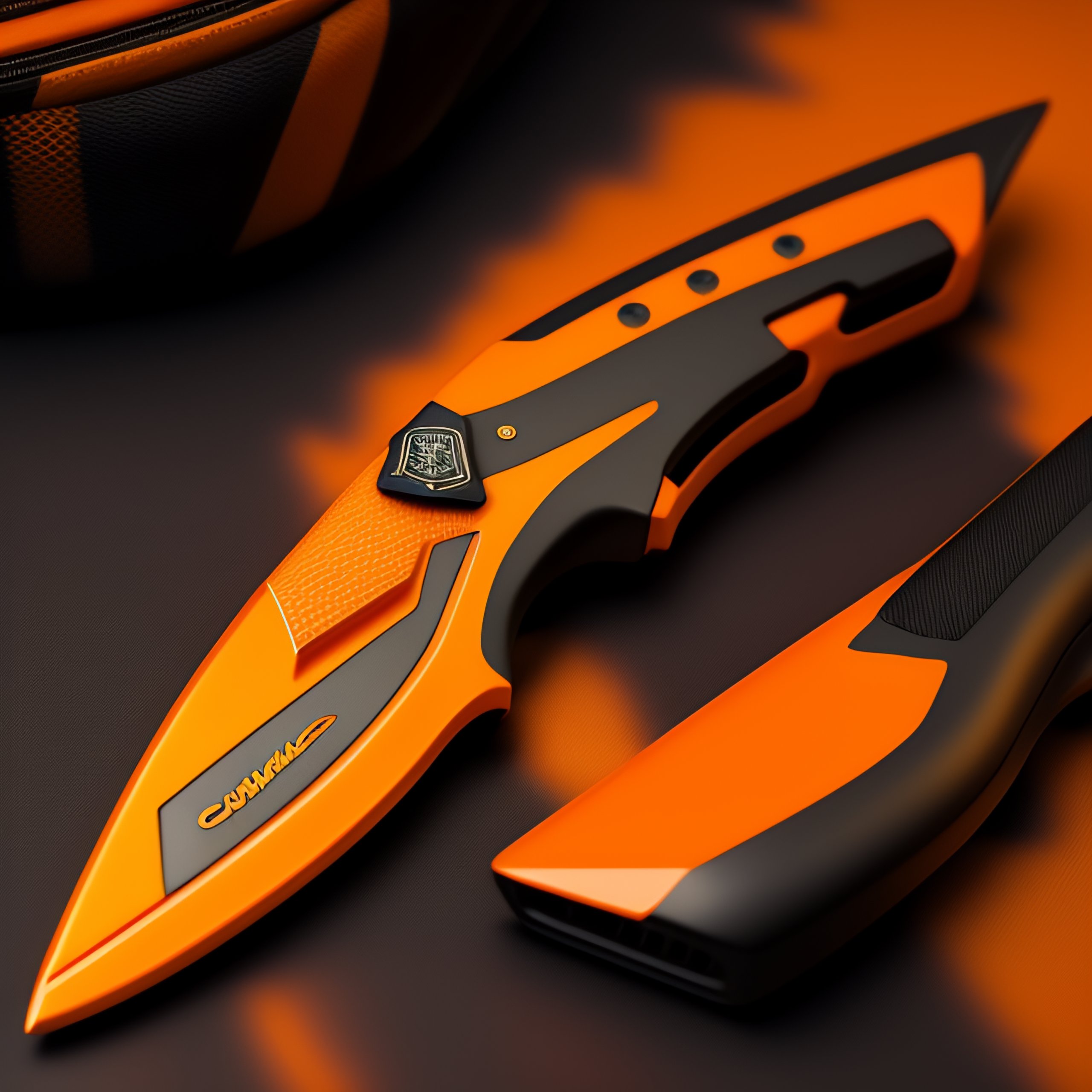 Lexica - CS-GO karambit knife, orange color, militar pattern details ...