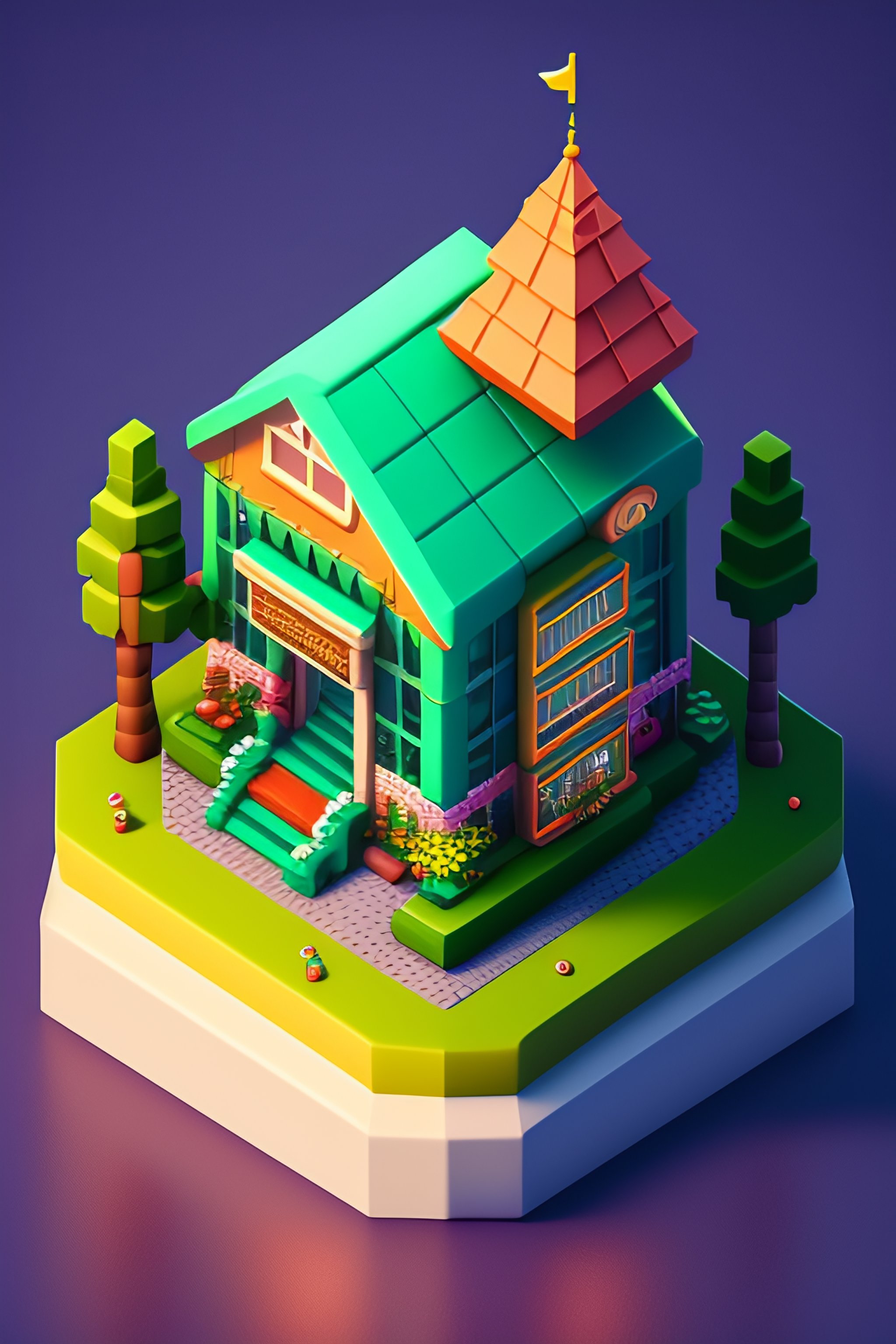 Lexica - Detailed isometric real estate, pixel art, c4d, full focus, isolated background