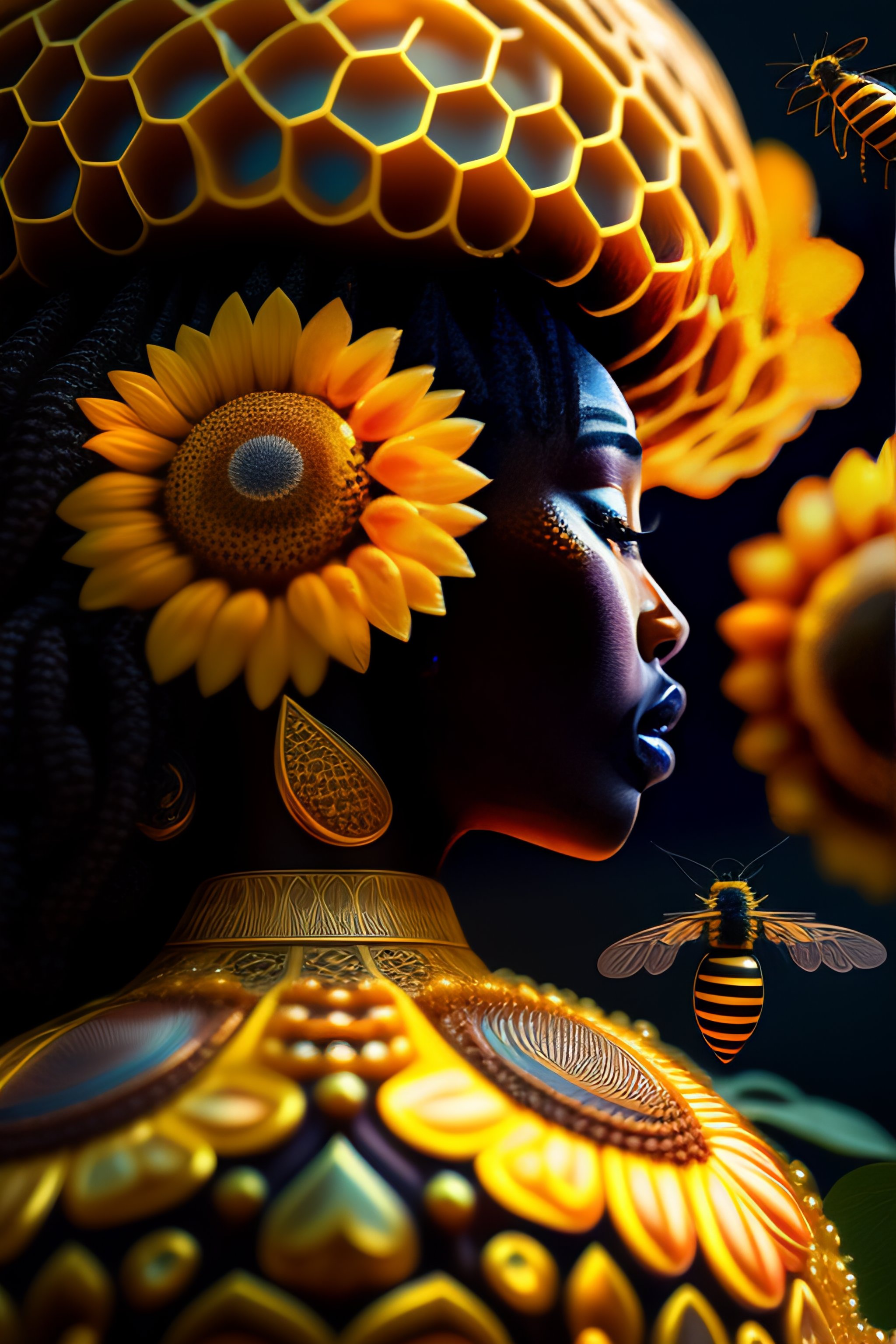 Lexica - Ultra detailed portrait of human thorax, raven simone head ...