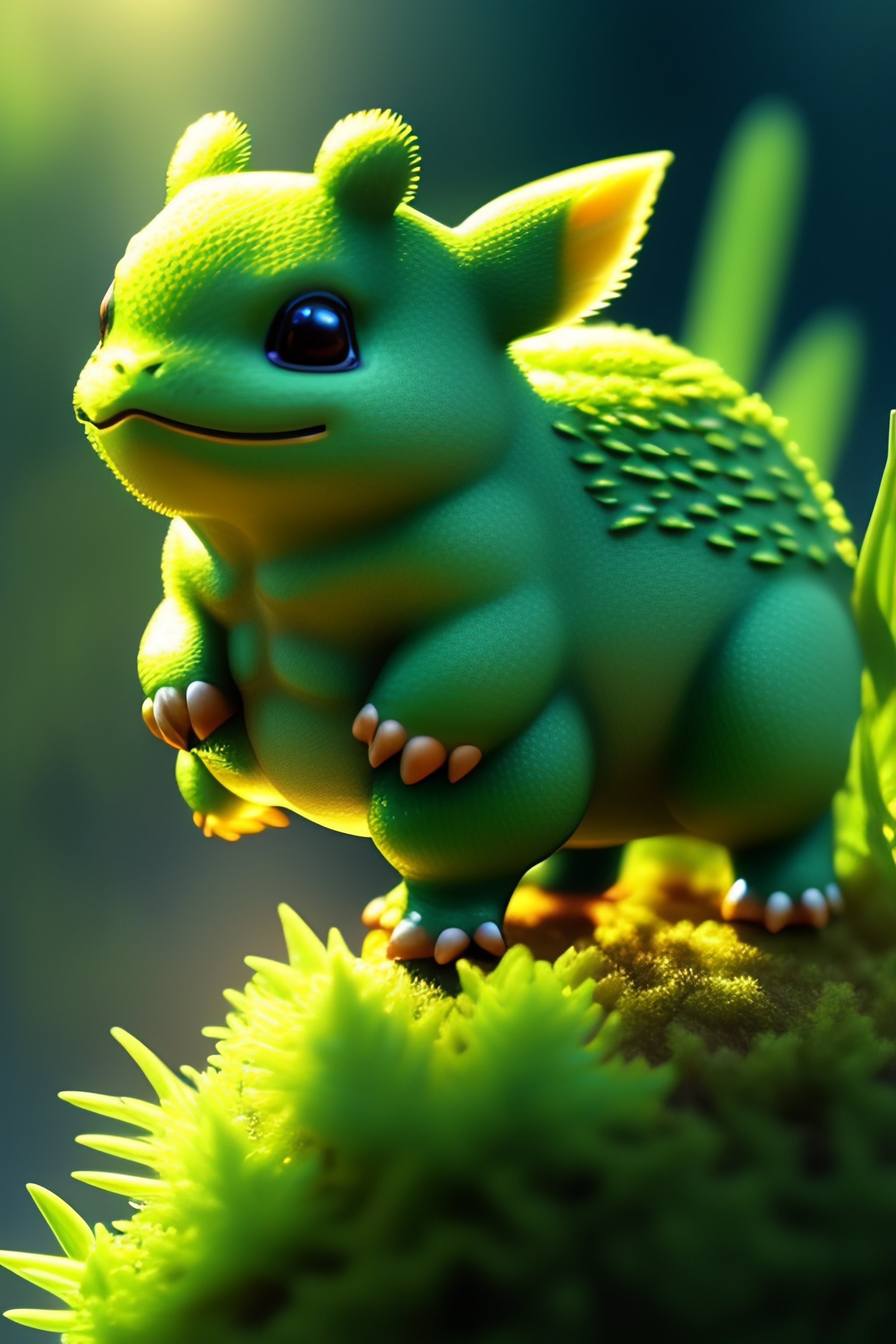Lexica - A bulbassaur pokemon art in direct sunlight of intricate ...