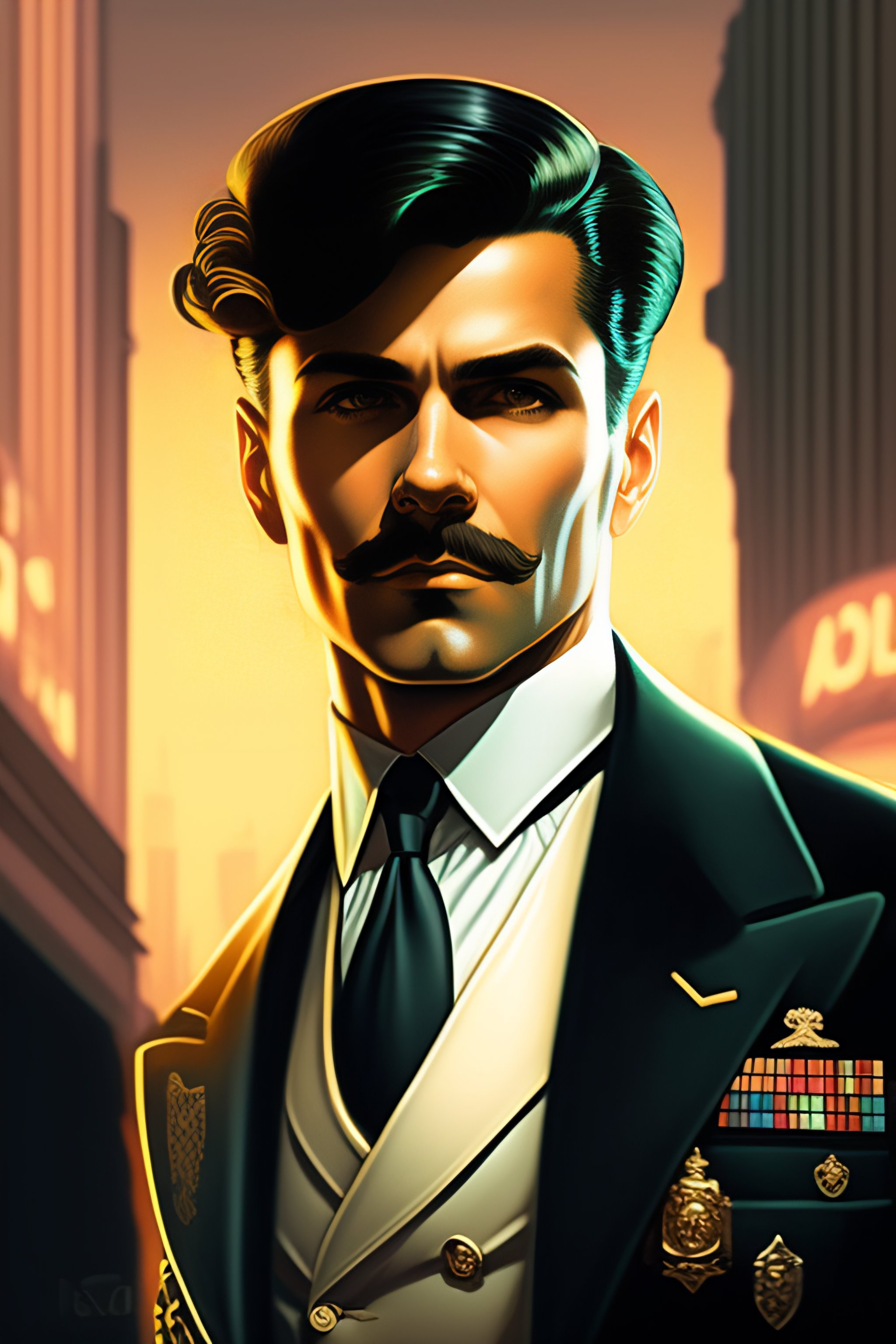 Lexica - Lovecraftian portrait of a 1920s police detective in comic ...