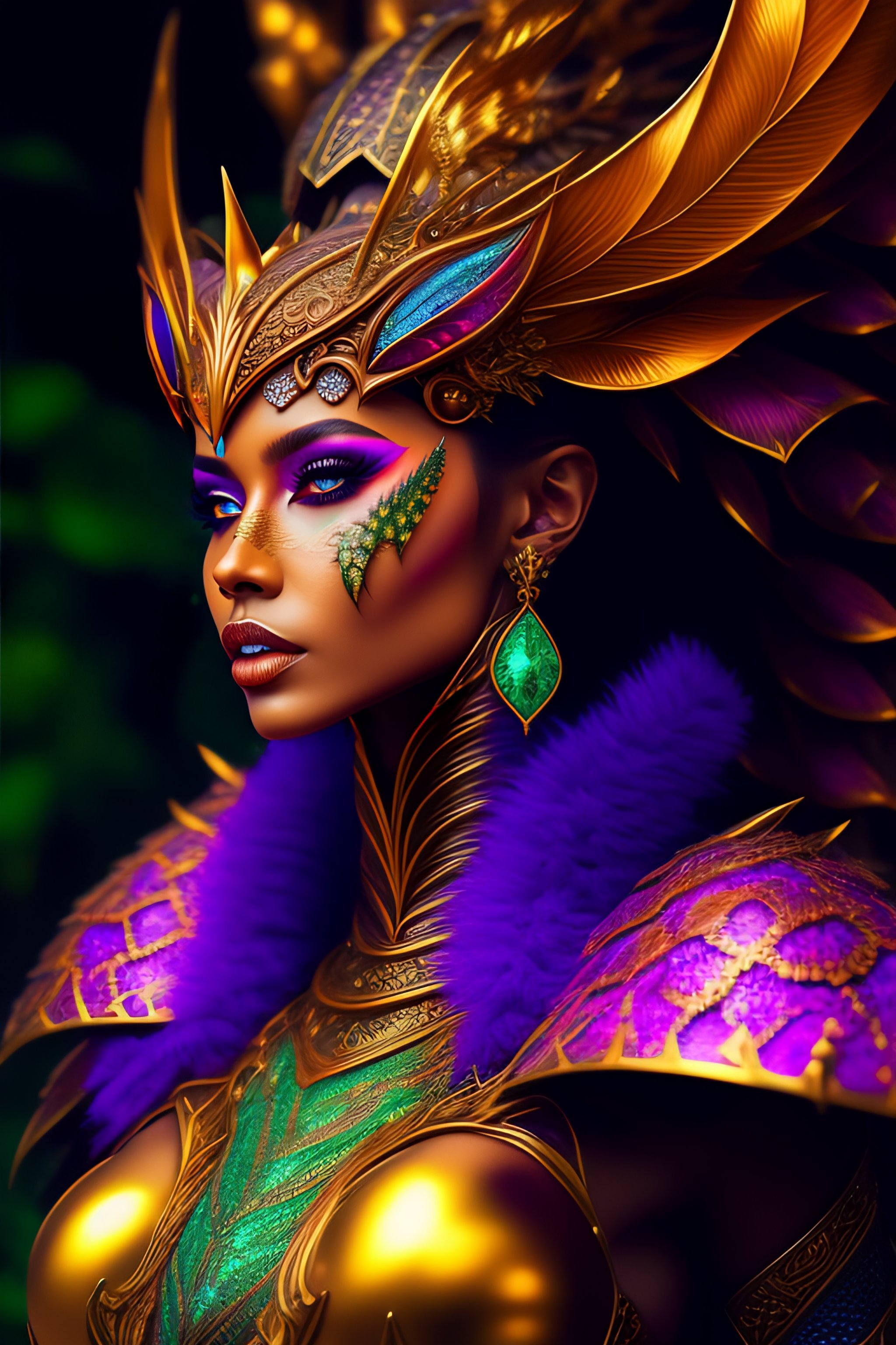 Lexica - A close up of a person in a costume, snake skin armor forest ...