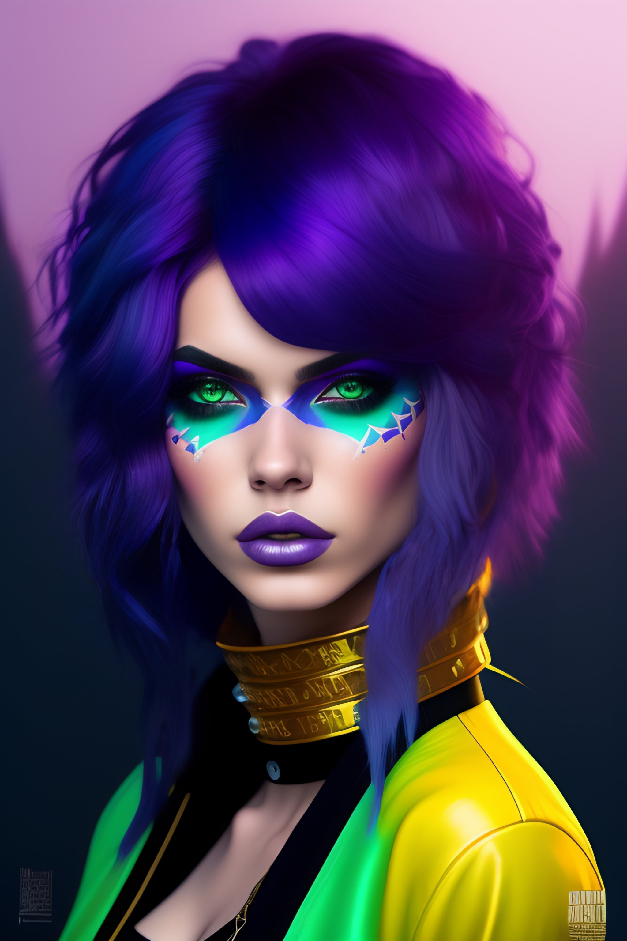 Lexica - Highly detailed portrait of a sewer emo punk woman student ...