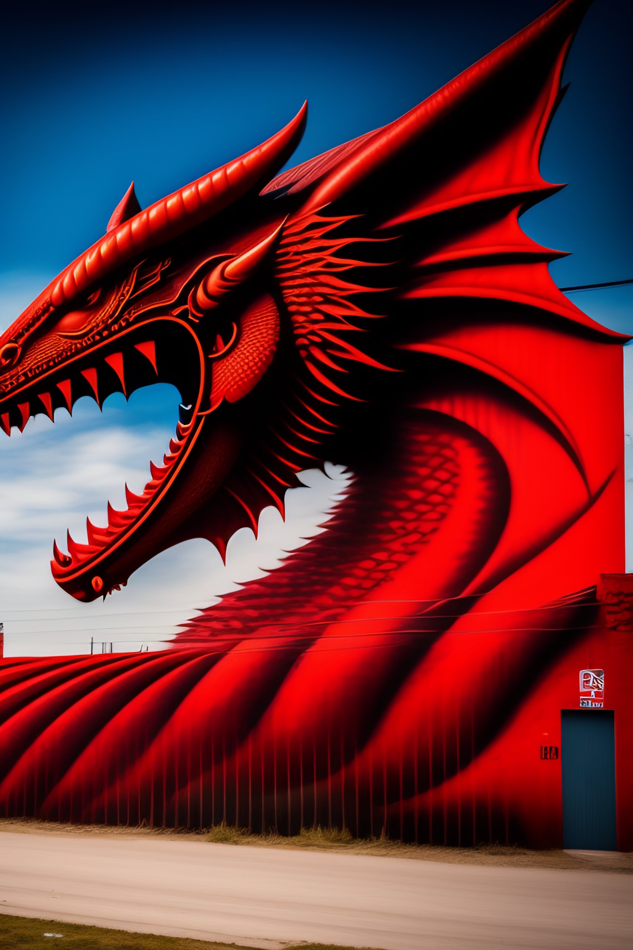 Lexica - Red dragon graffiti