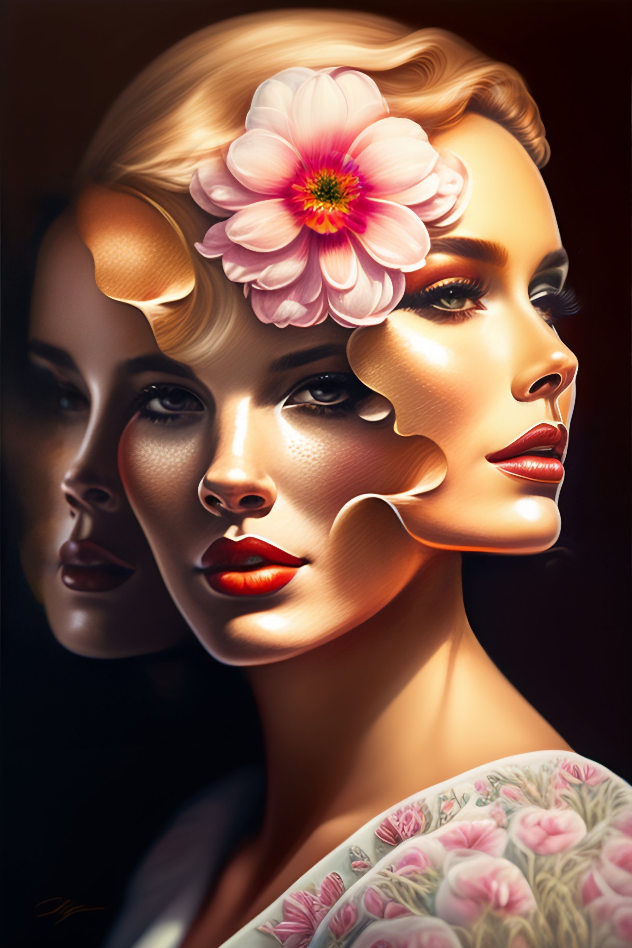 Lexica - Beautiful flower portrate pattern