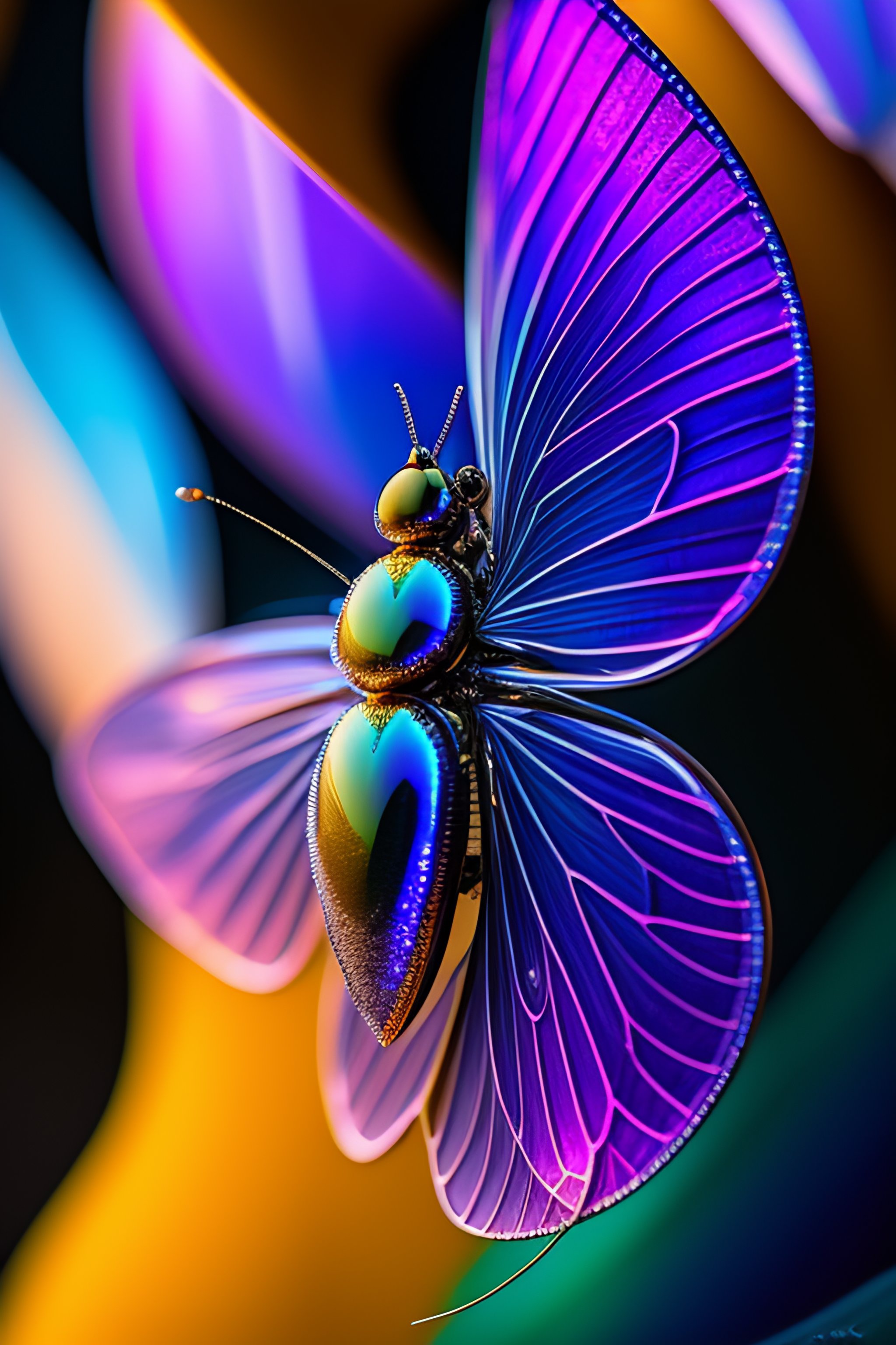Lexica - Iridescent, flying insect, scales, wings, blues, textured ...