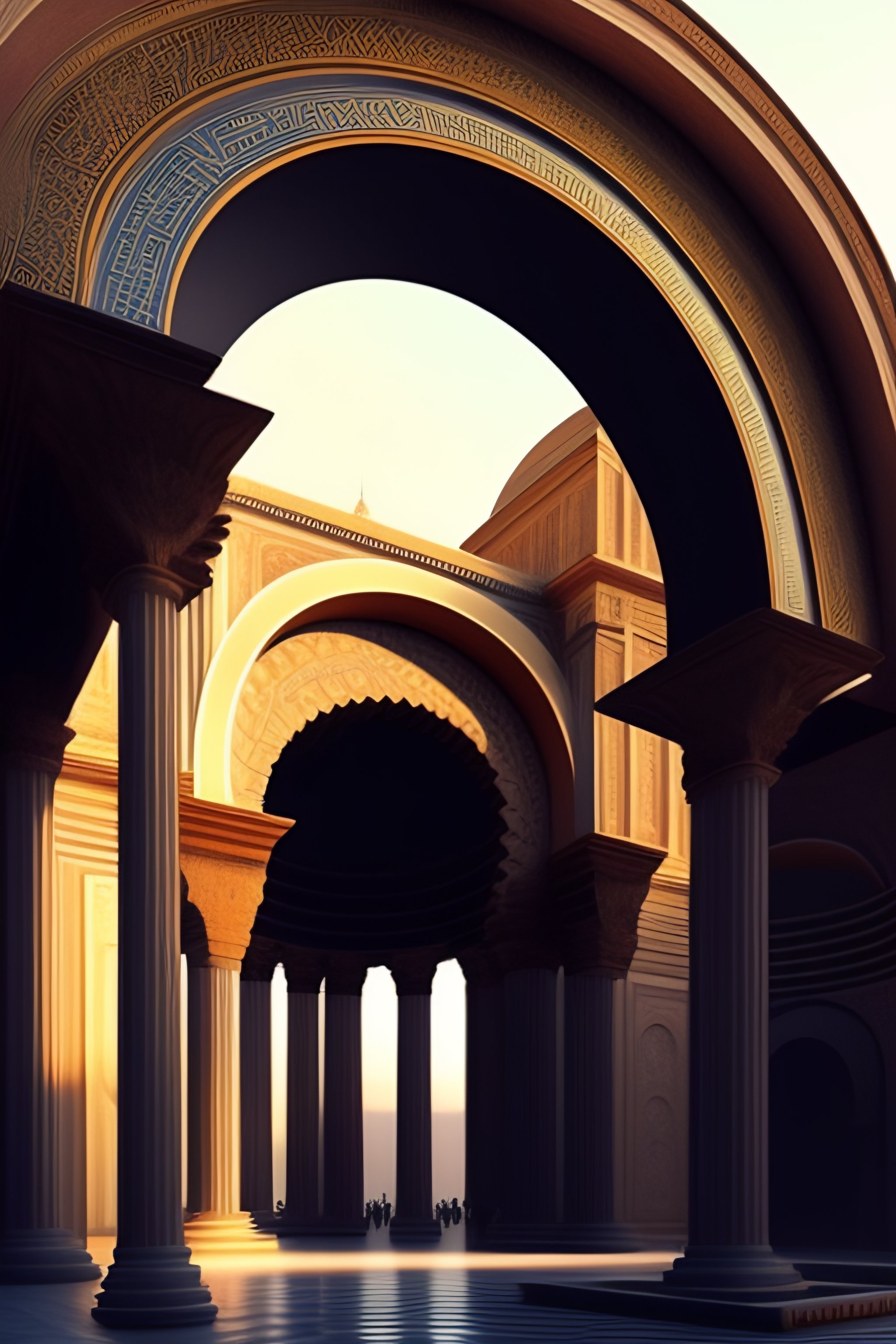 Lexica - Circular temple with horseshoe arches style mosque of cordoba ...