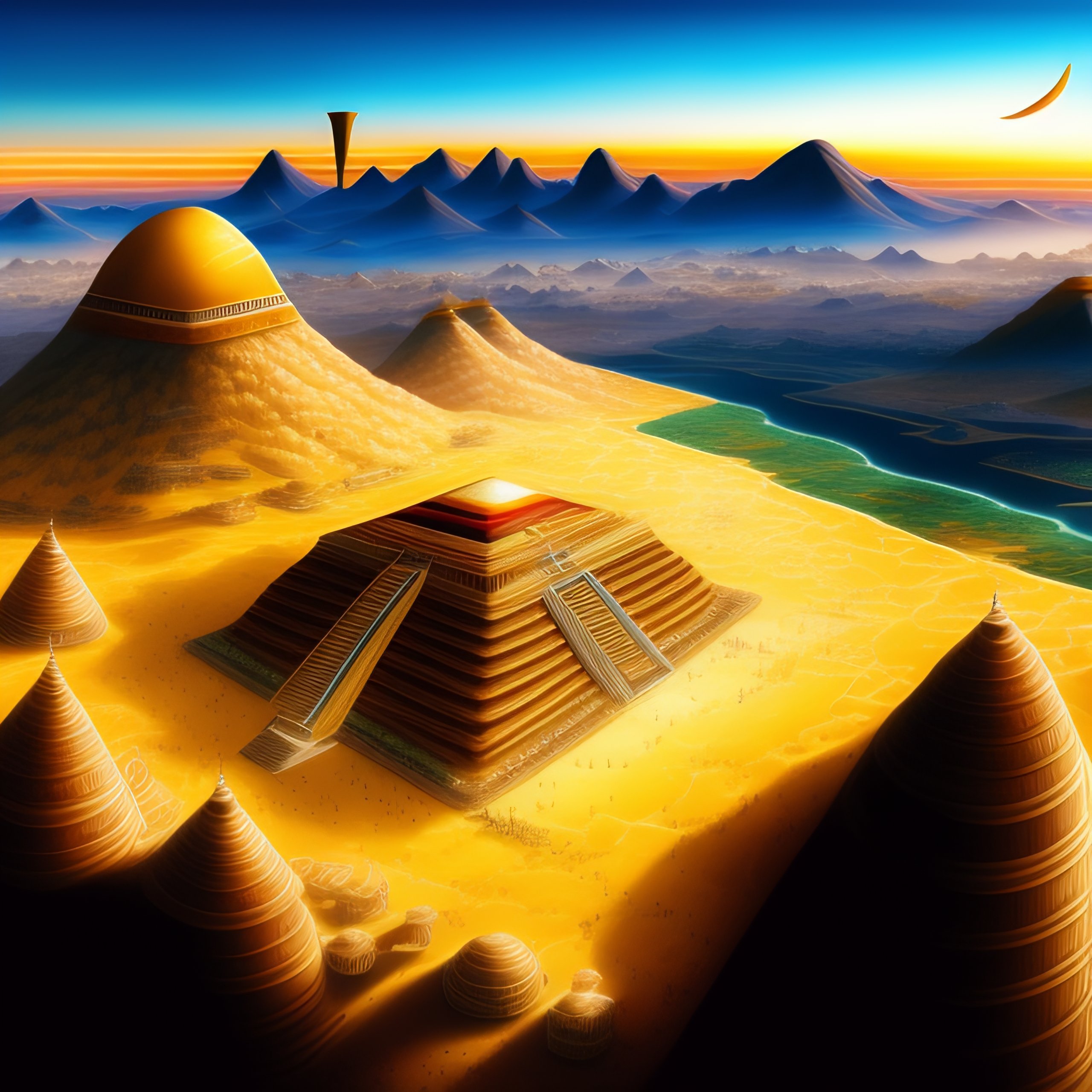 Lexica - Tilt-shift photo of Khufu, Khafre, and Menkaure pyramids of ...