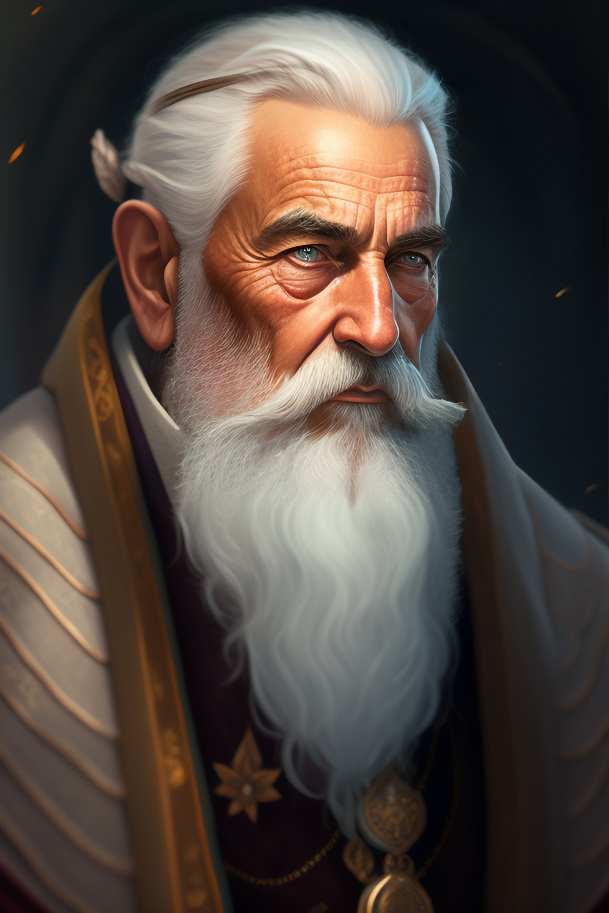 Lexica - Portrait of old male wizard in heightened detail, poised ...