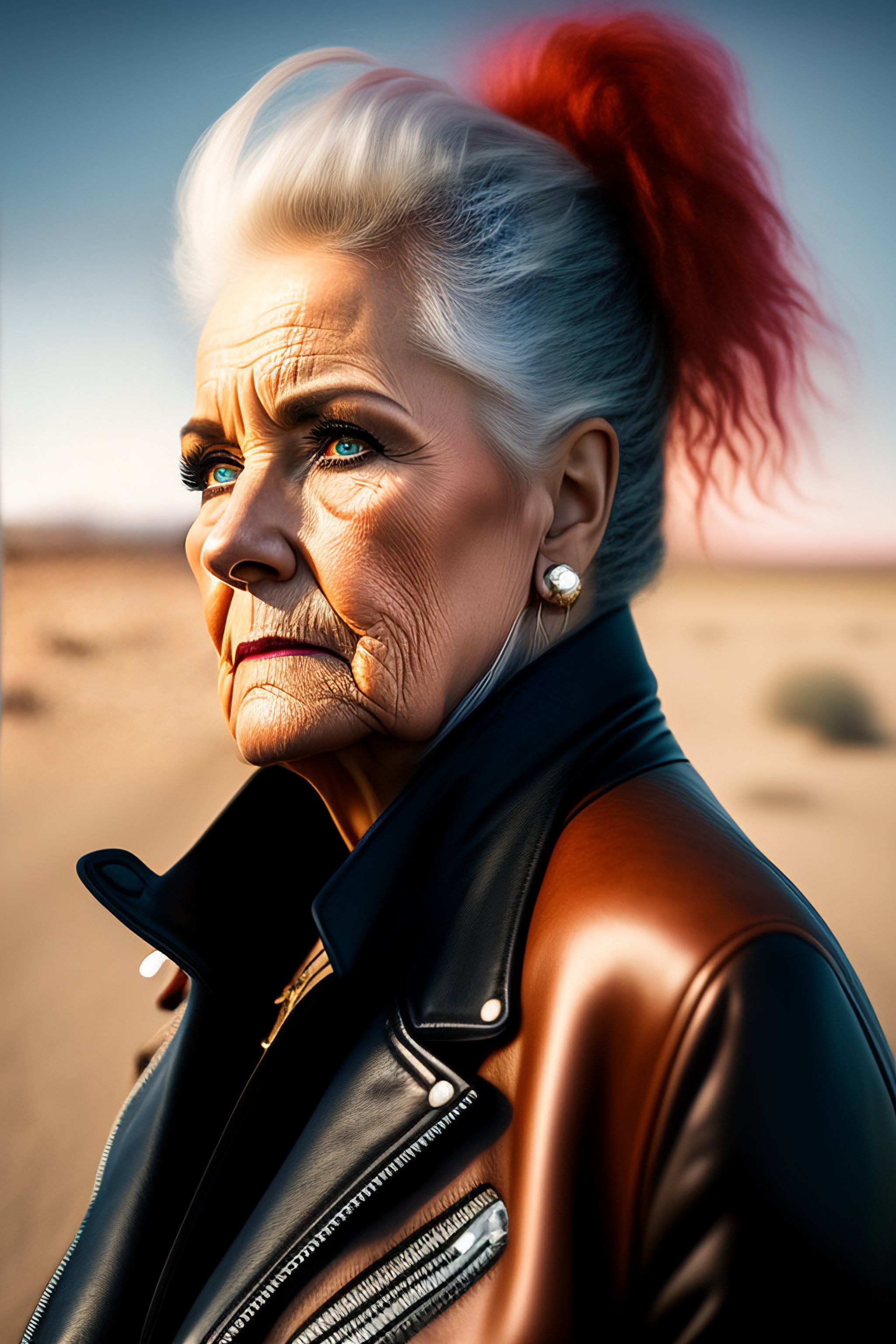 Mean Old Lady Smoking