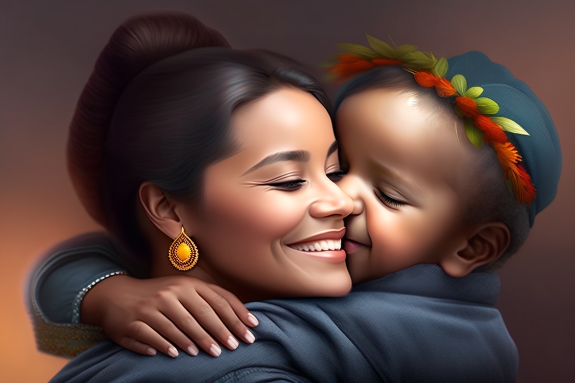 Lexica - An image that can represent this moment is that of a mother ...