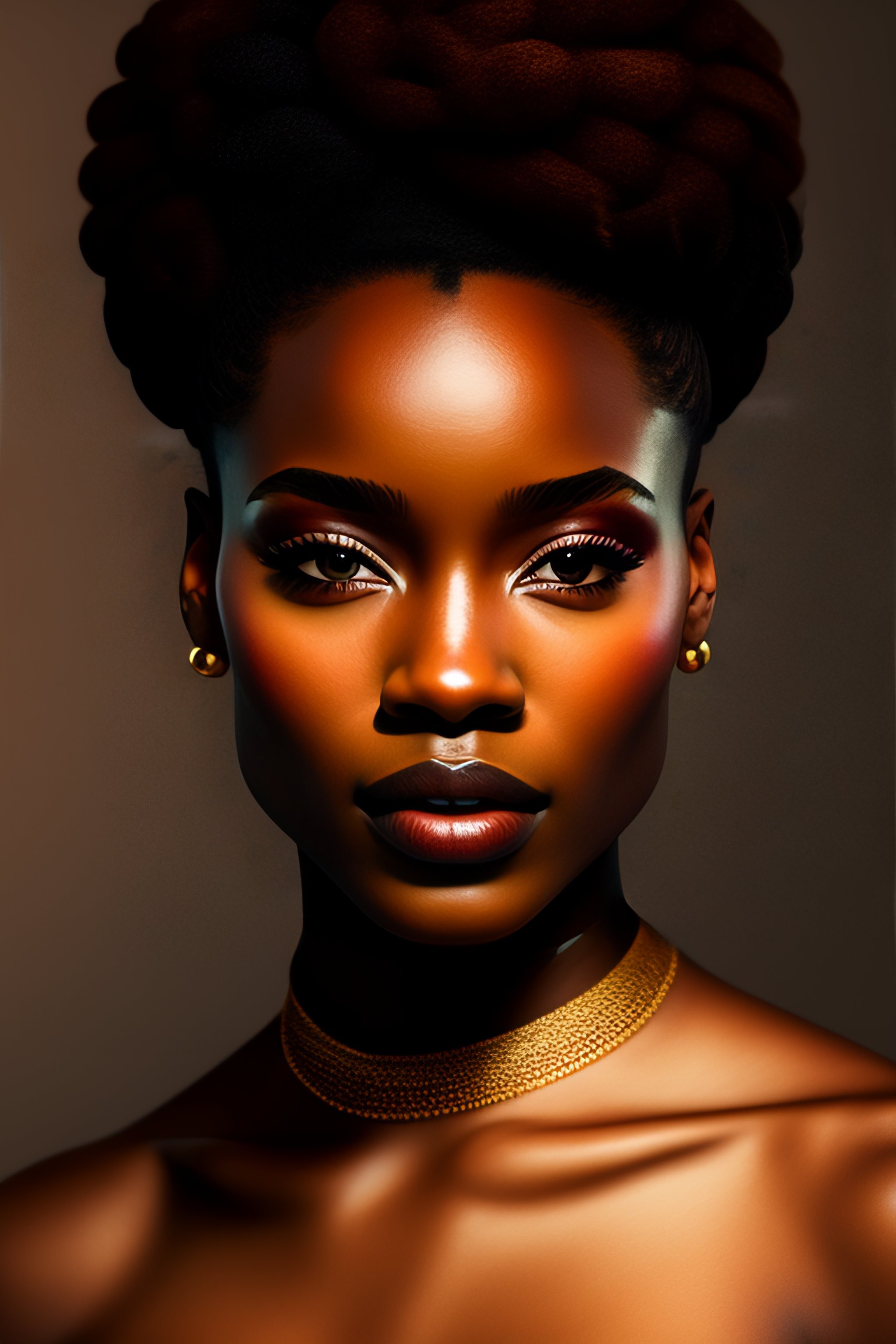 Lexica - A beautiful brown skinned african american woman, photo ...