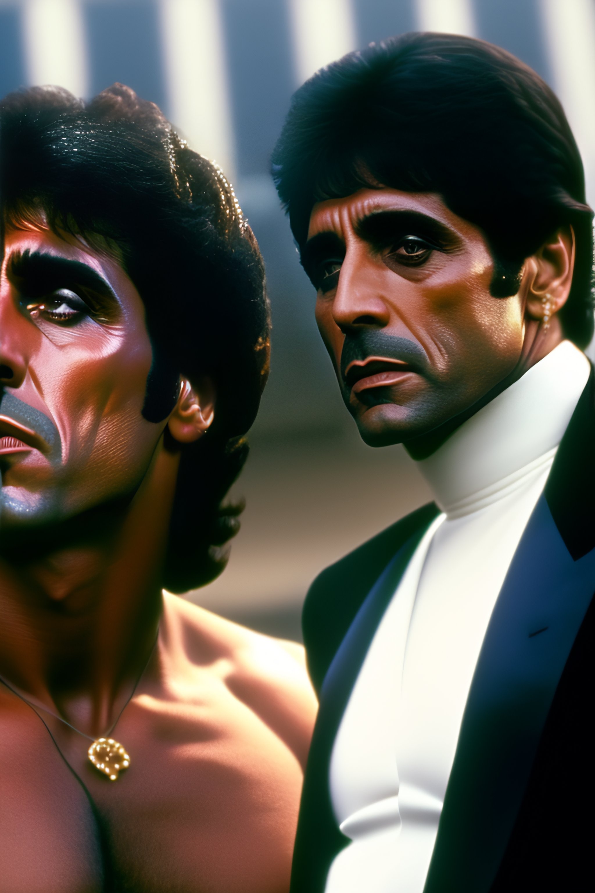 Lexica - Tony montana from movie scarface 1 9 8 3 walking with a friend ...