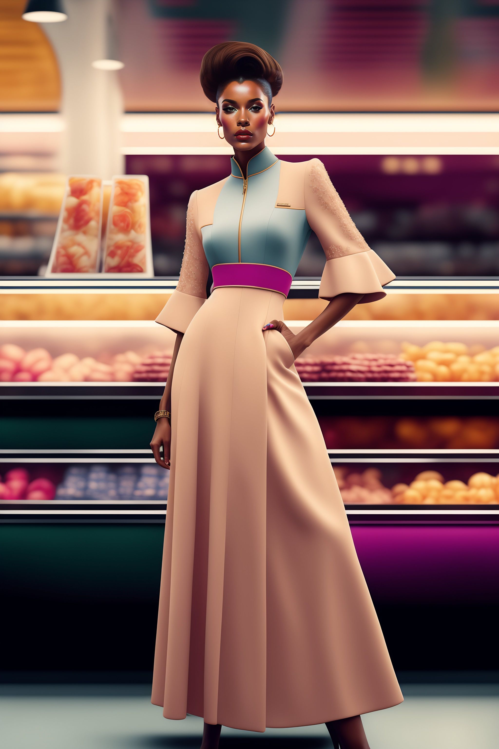 Lexica - "Stylish haute couture outfit in a convenience store 7/11" by ...