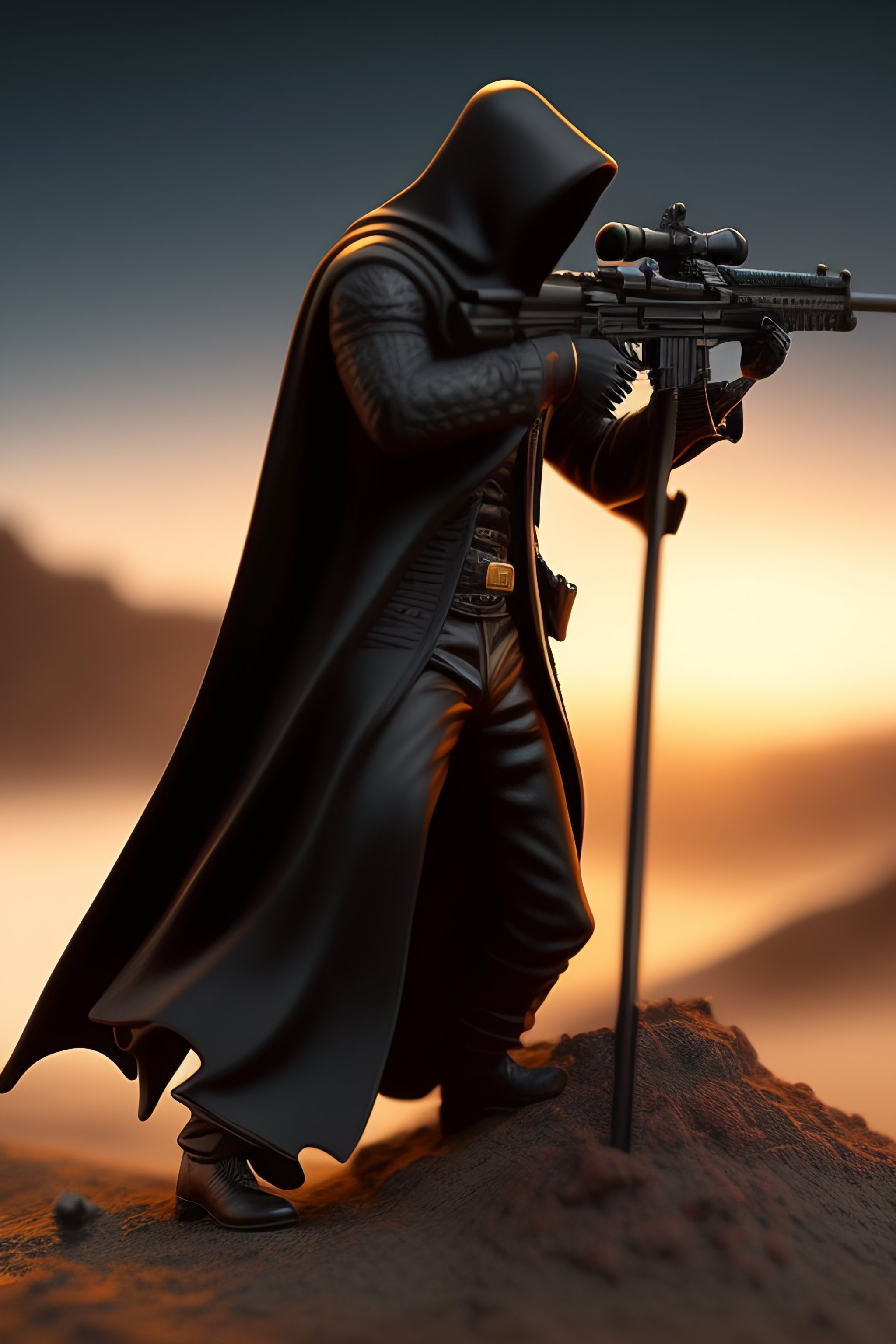 Lexica - Grim reaper sniper killing blood skull face action realistic