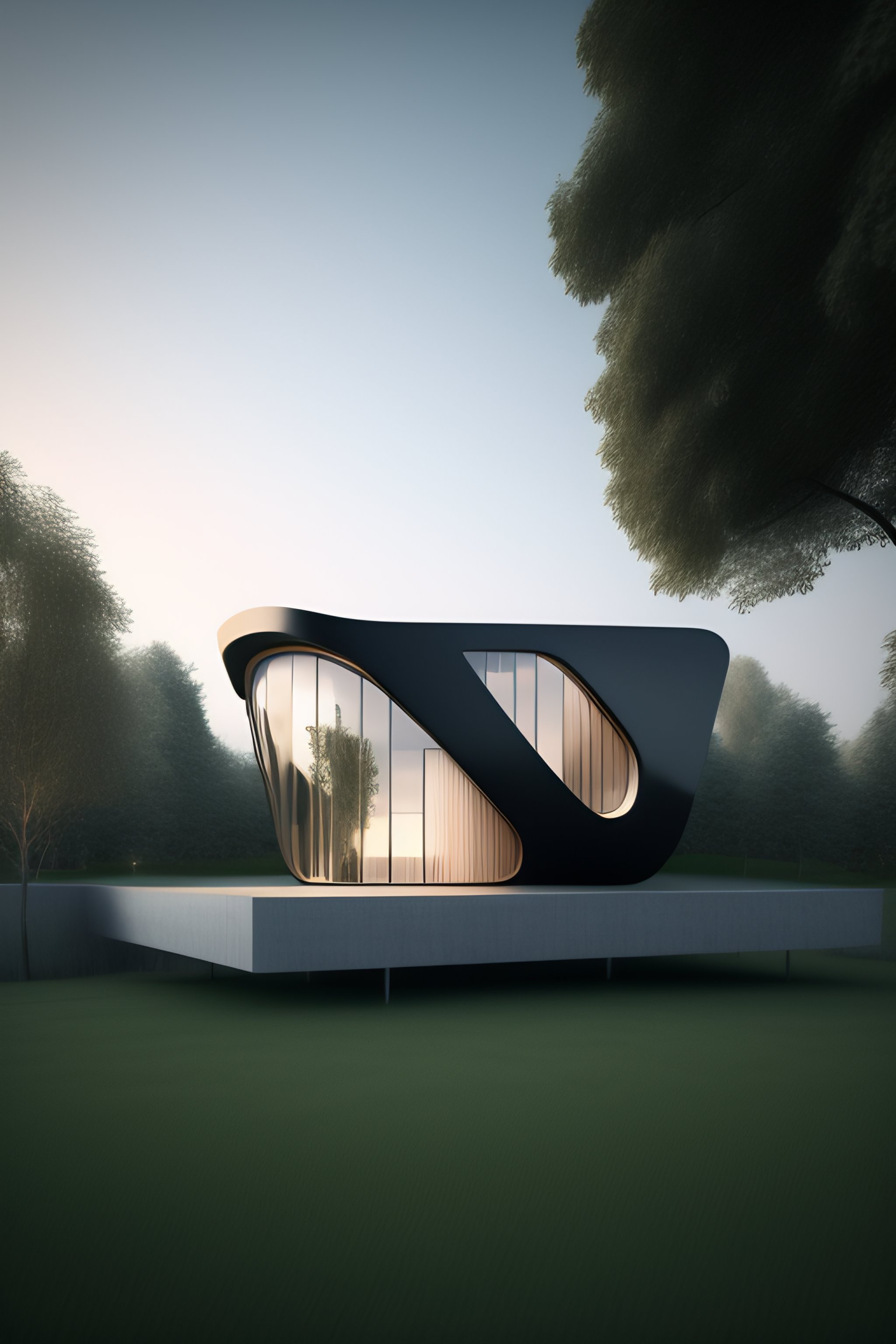 Lexica - Organic house next to the lake, zaha hadid, render, 8k ...