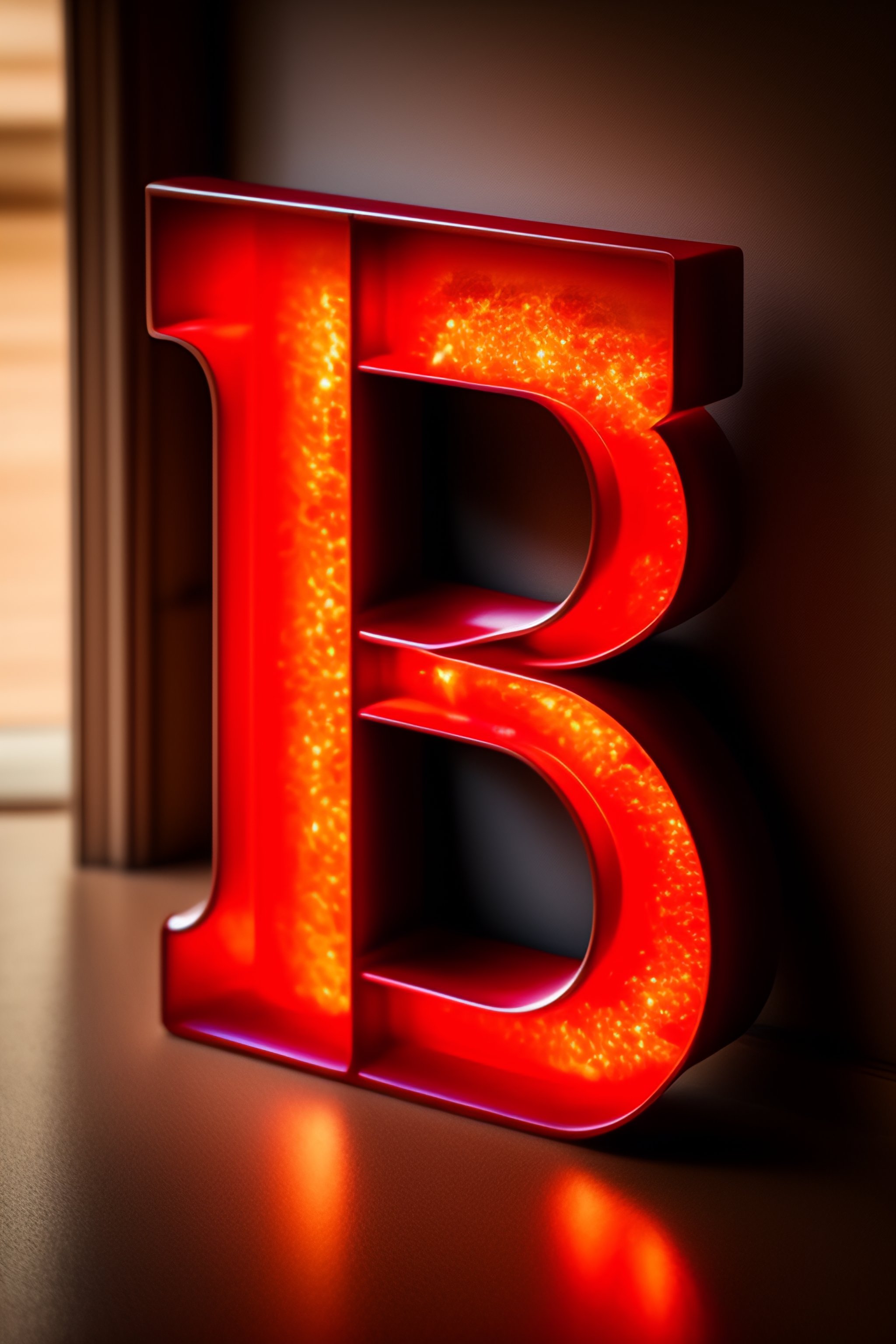 Lexica - Letter m + faded red + chain