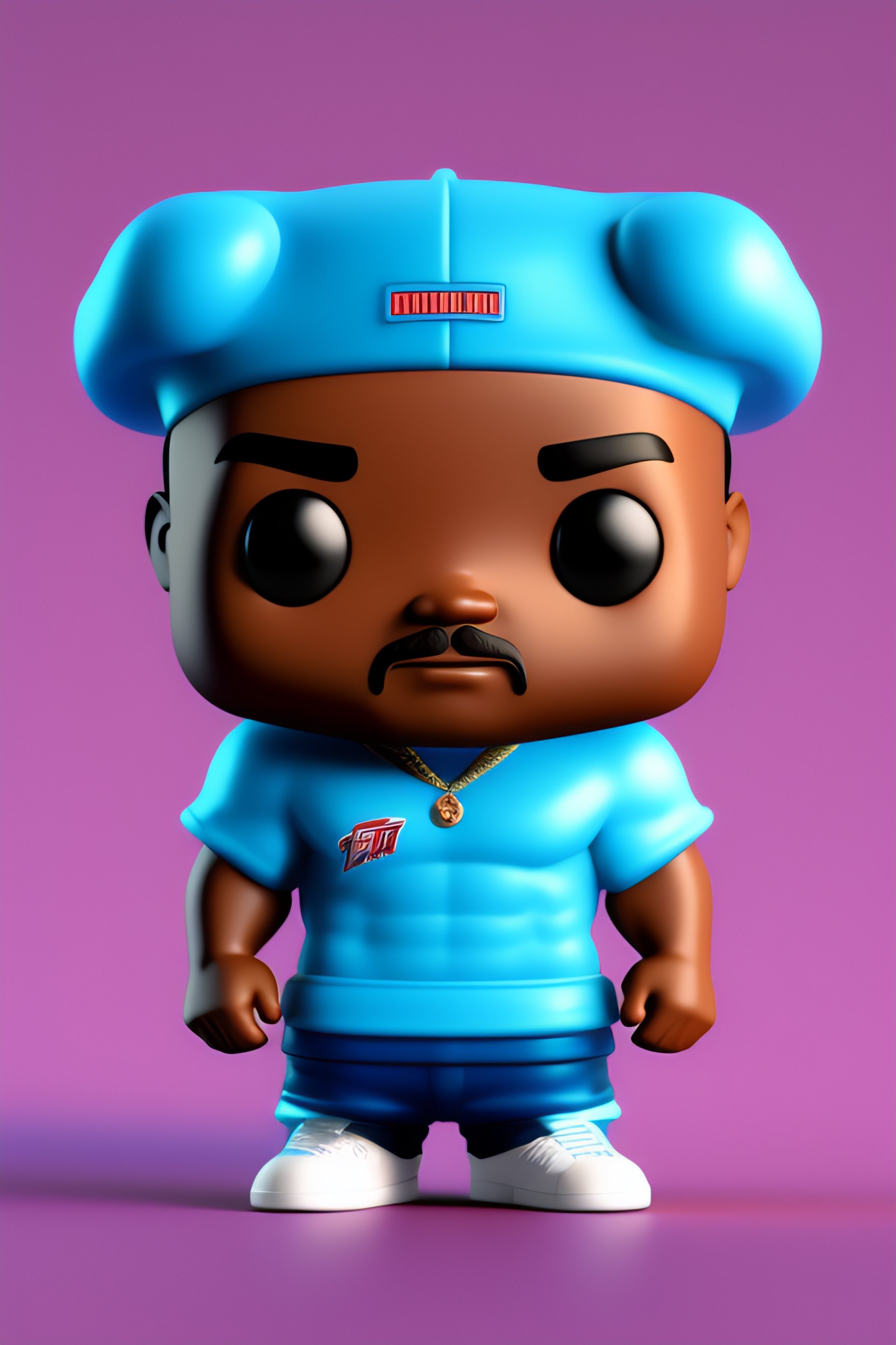 Lexica - 3d render of funko pop rappers light guy blue eyes a little ...