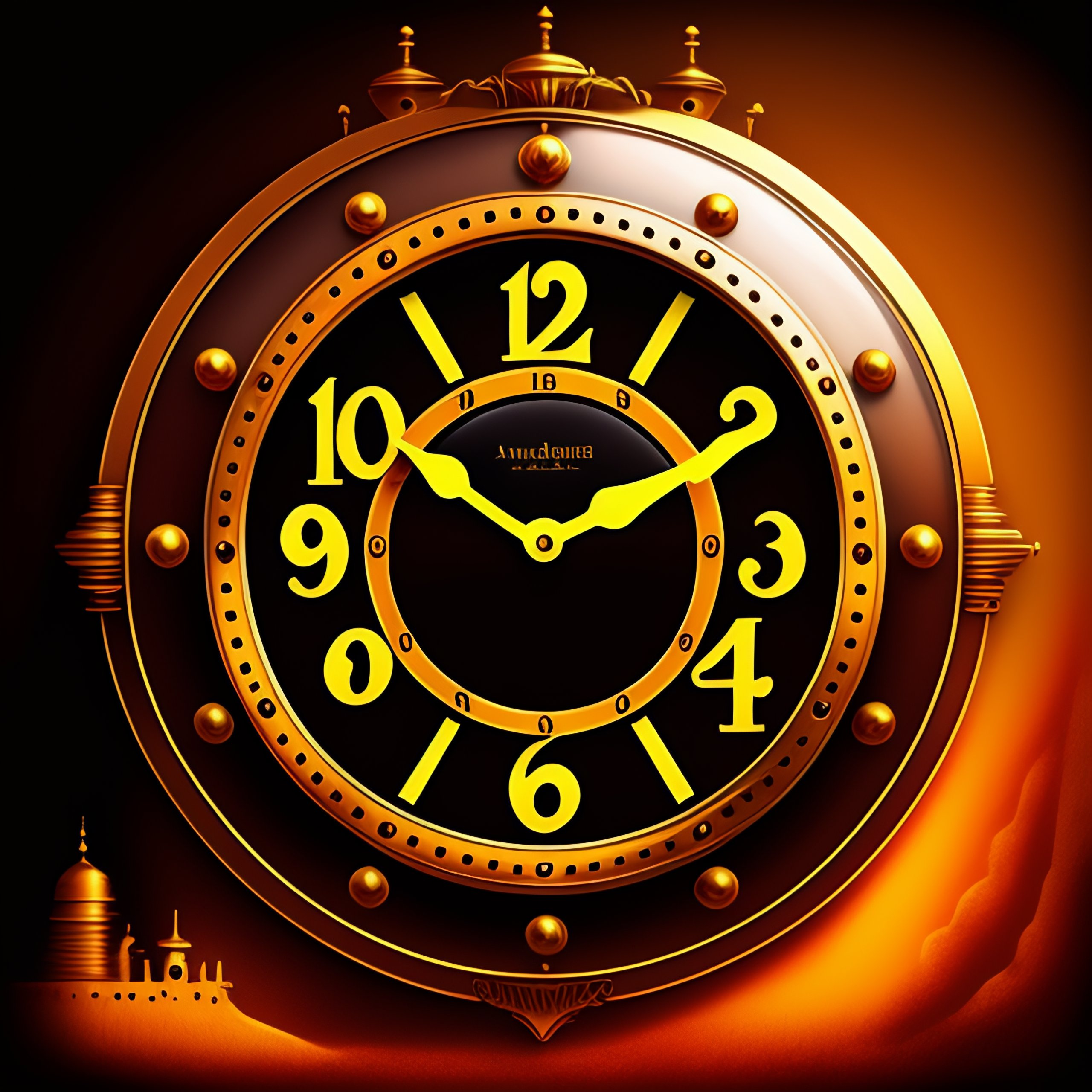 Lexica - Apple styled minimal steam punk clock. highly detailed digital ...