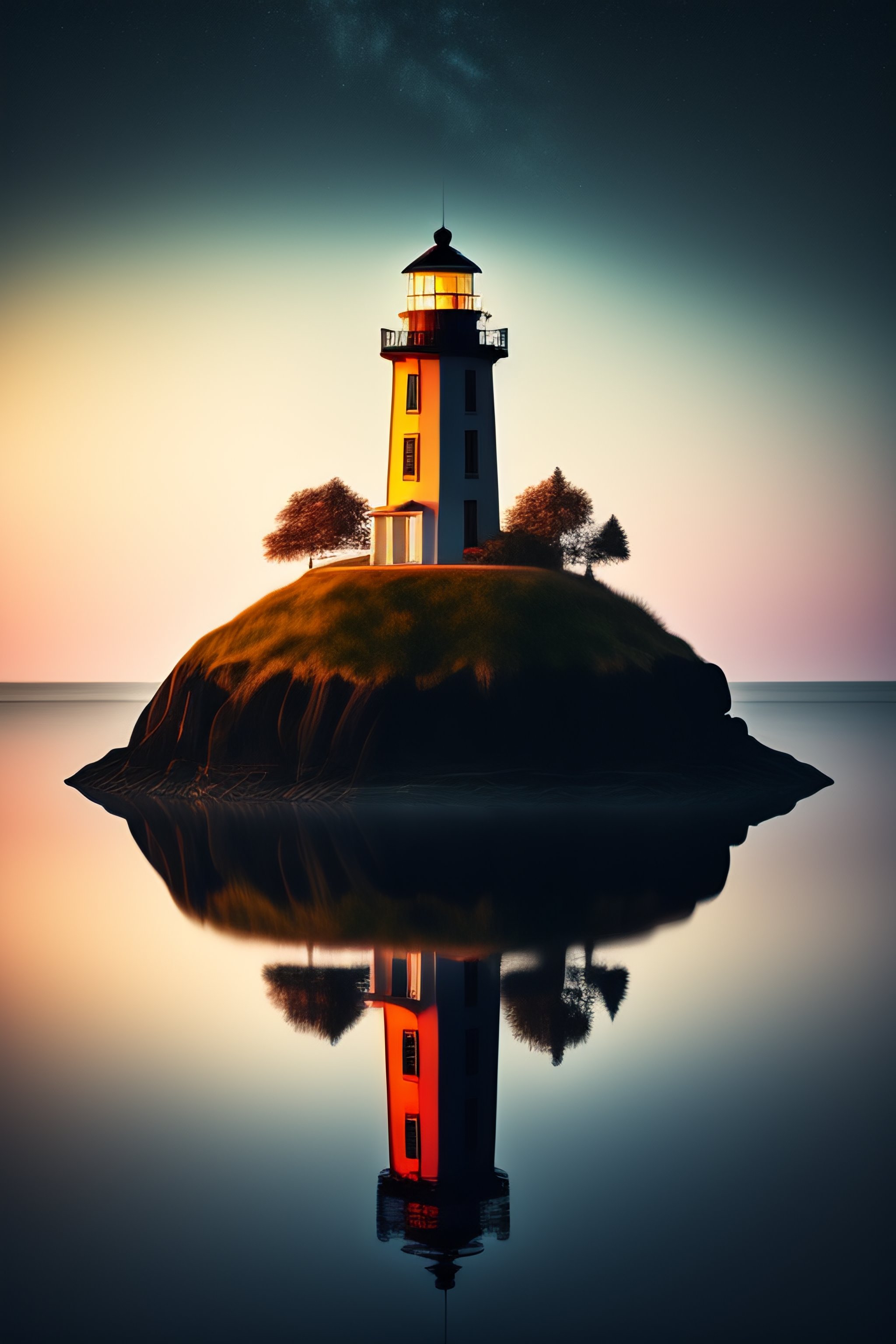 Lexica - IOS icon, black house, illustration, on a small island, a ...