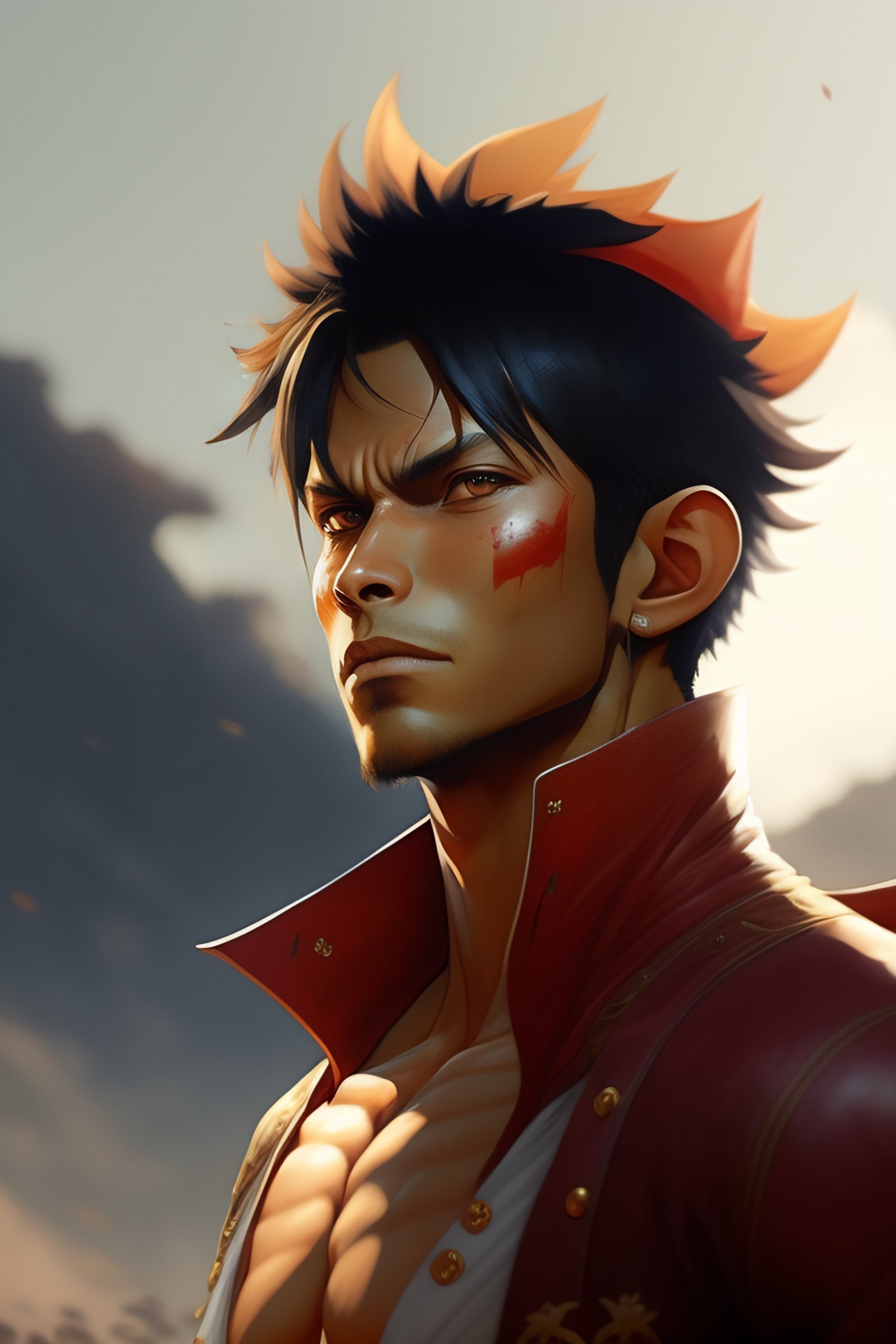 Lexica - A portrait of Monkey D. Luffy, by Greg Rutkowski.
