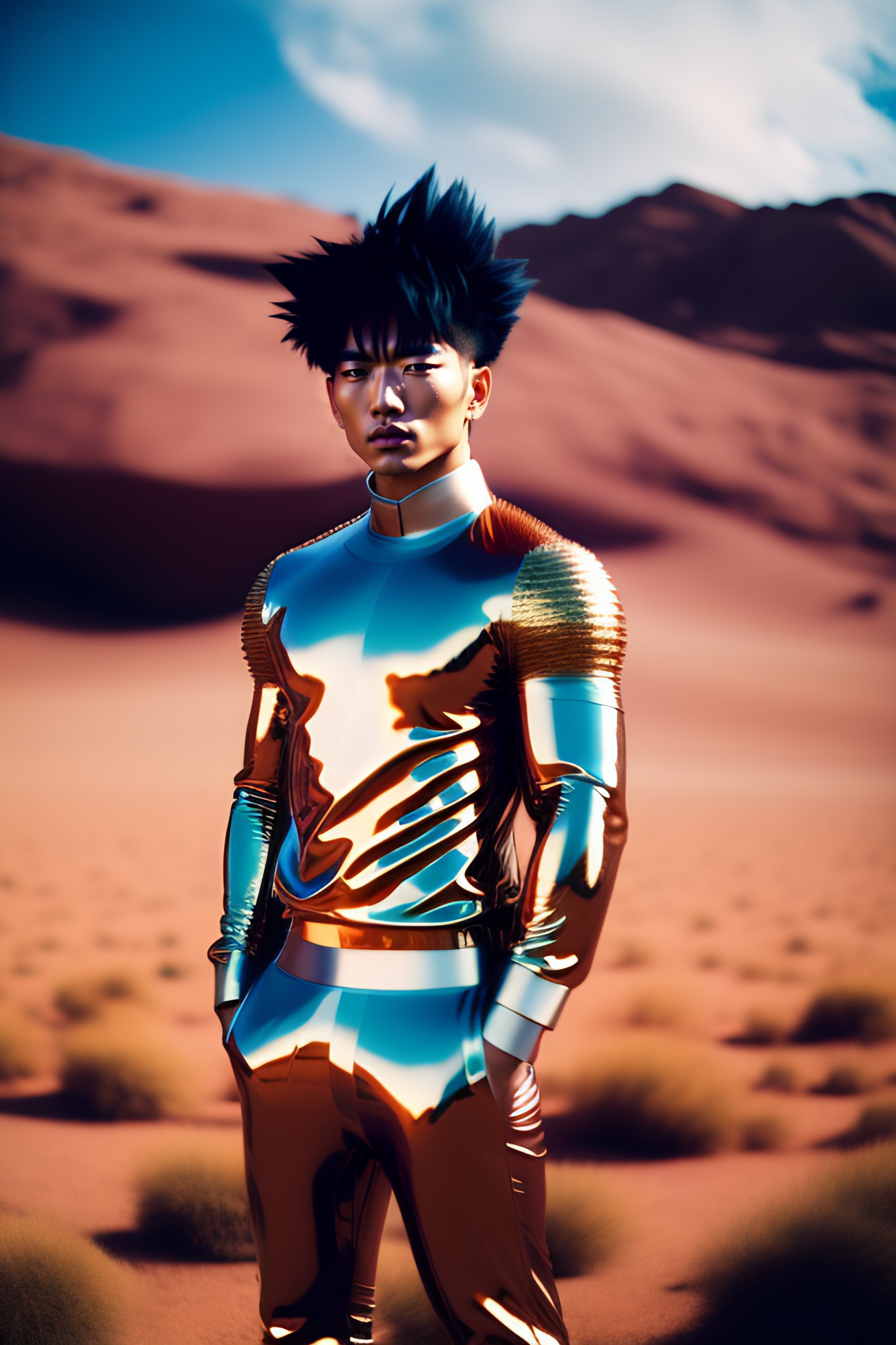 Lexica - Ultra hd! Realistic! Son Goku fashion magazine photoshoot ...