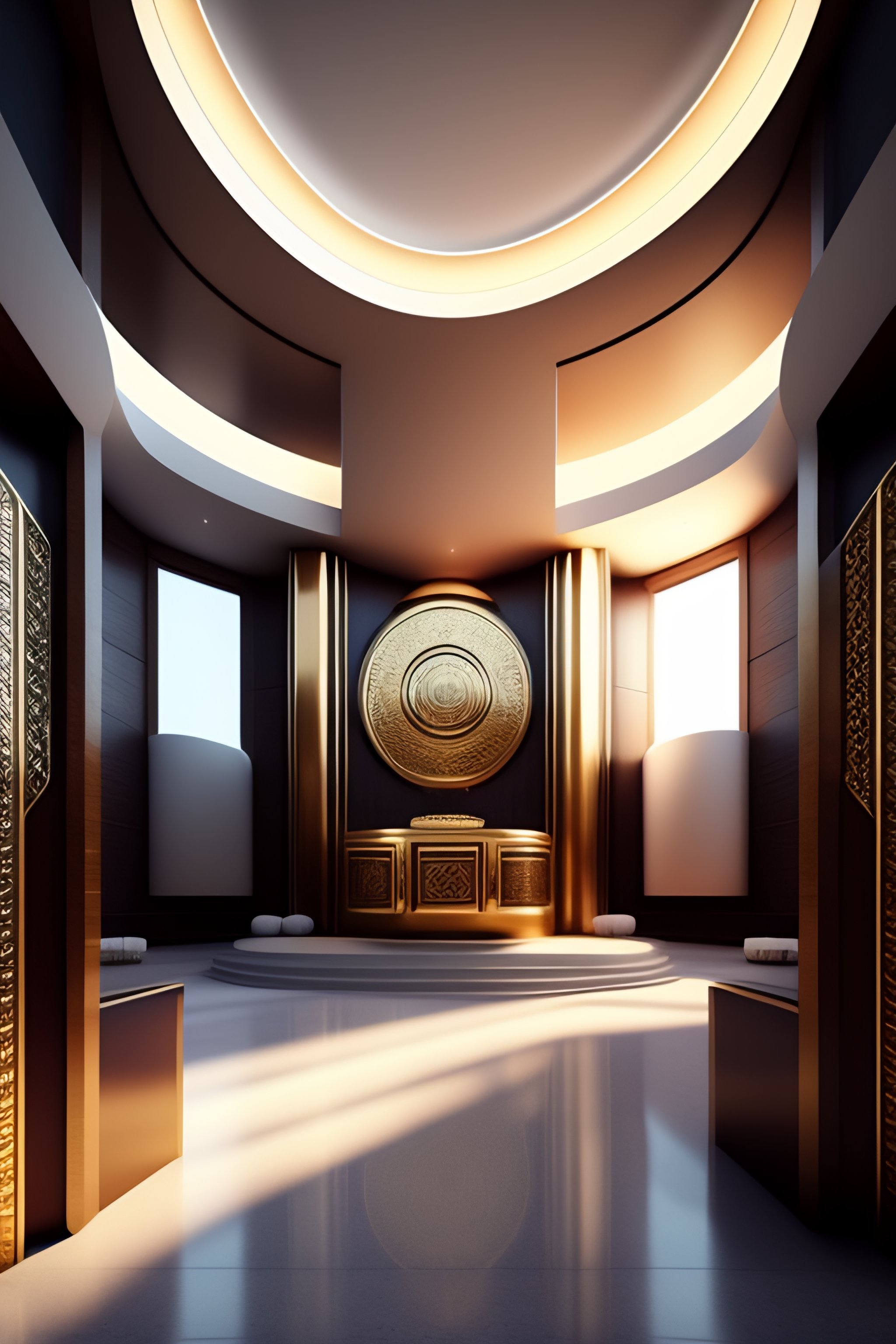 Lexica - Create an image of the interior of an ultra modern synagogue ...