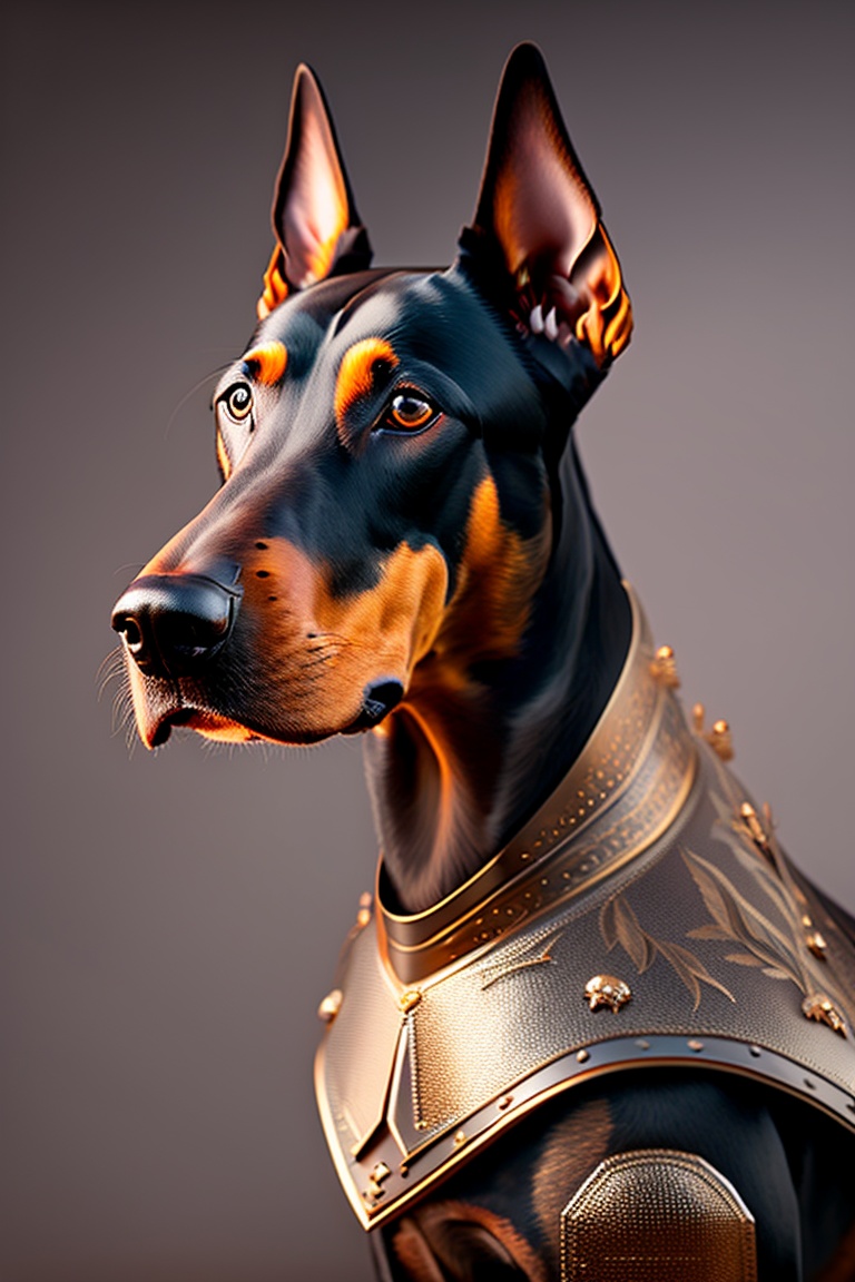 Lexica - Highly detailed black doberman pinscher dog epic portrait ...
