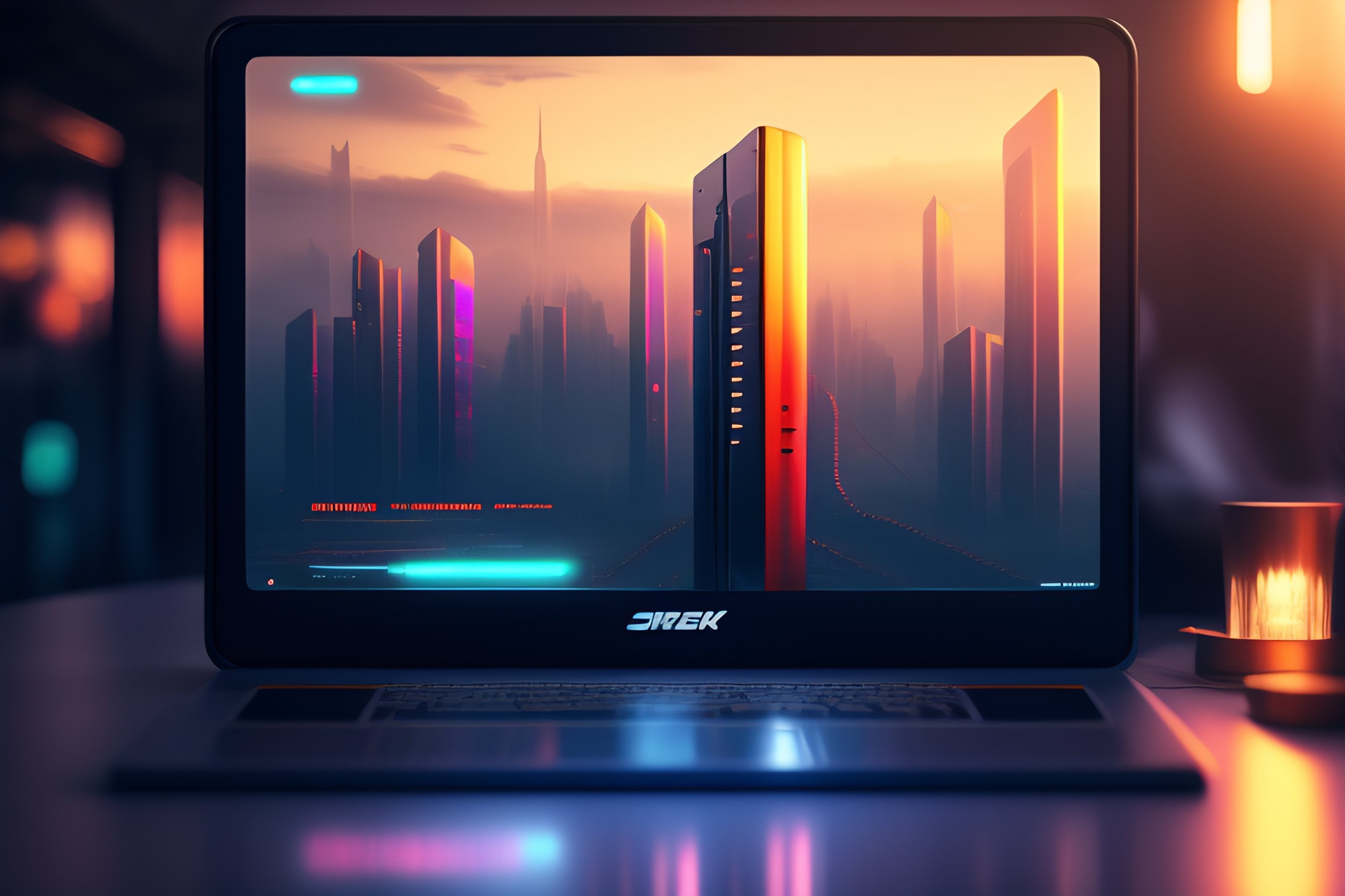 Lexica - Lock in a computer screen in cyberpunk style