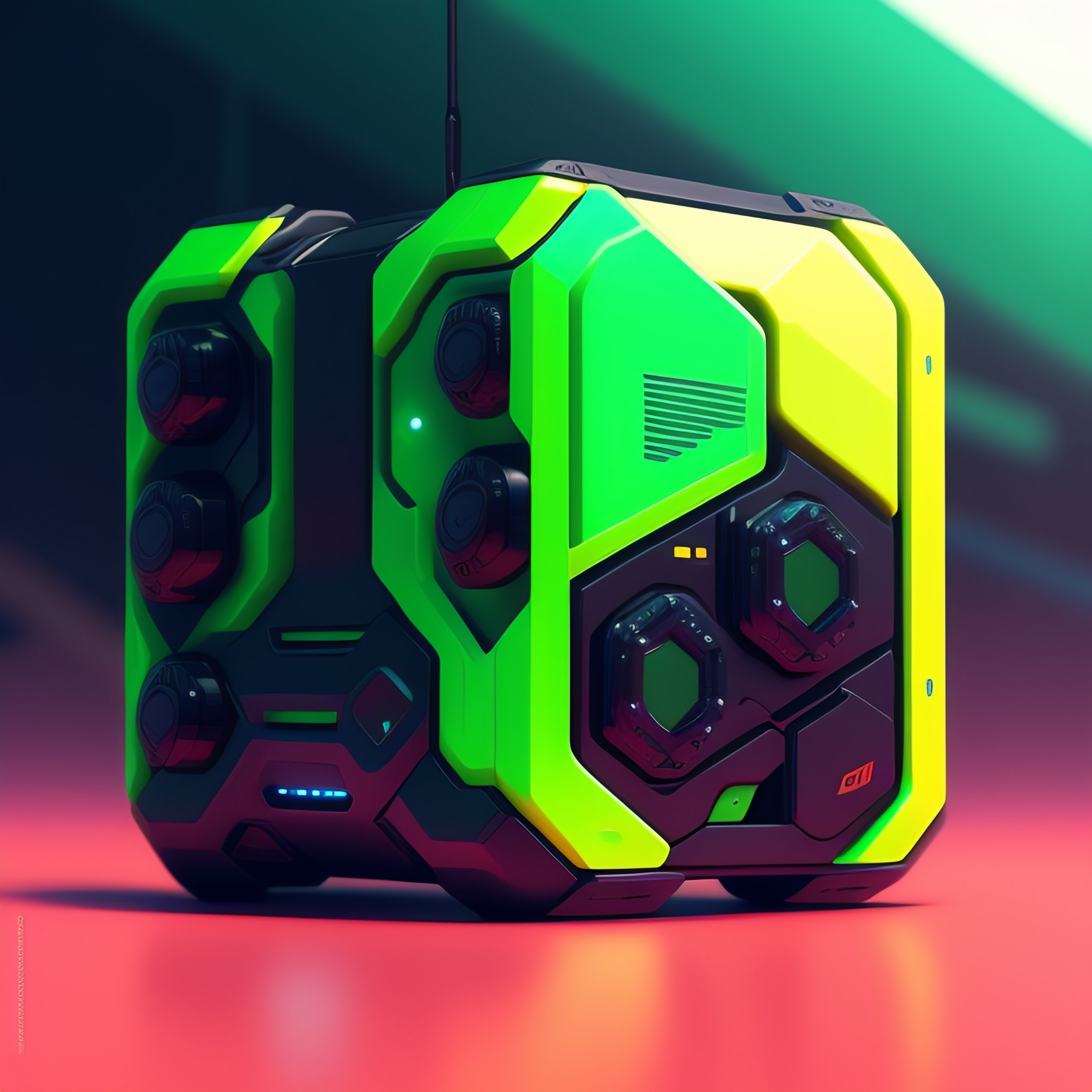 Lexica - A futuristic gaming console, style of laurie greasley, james ...