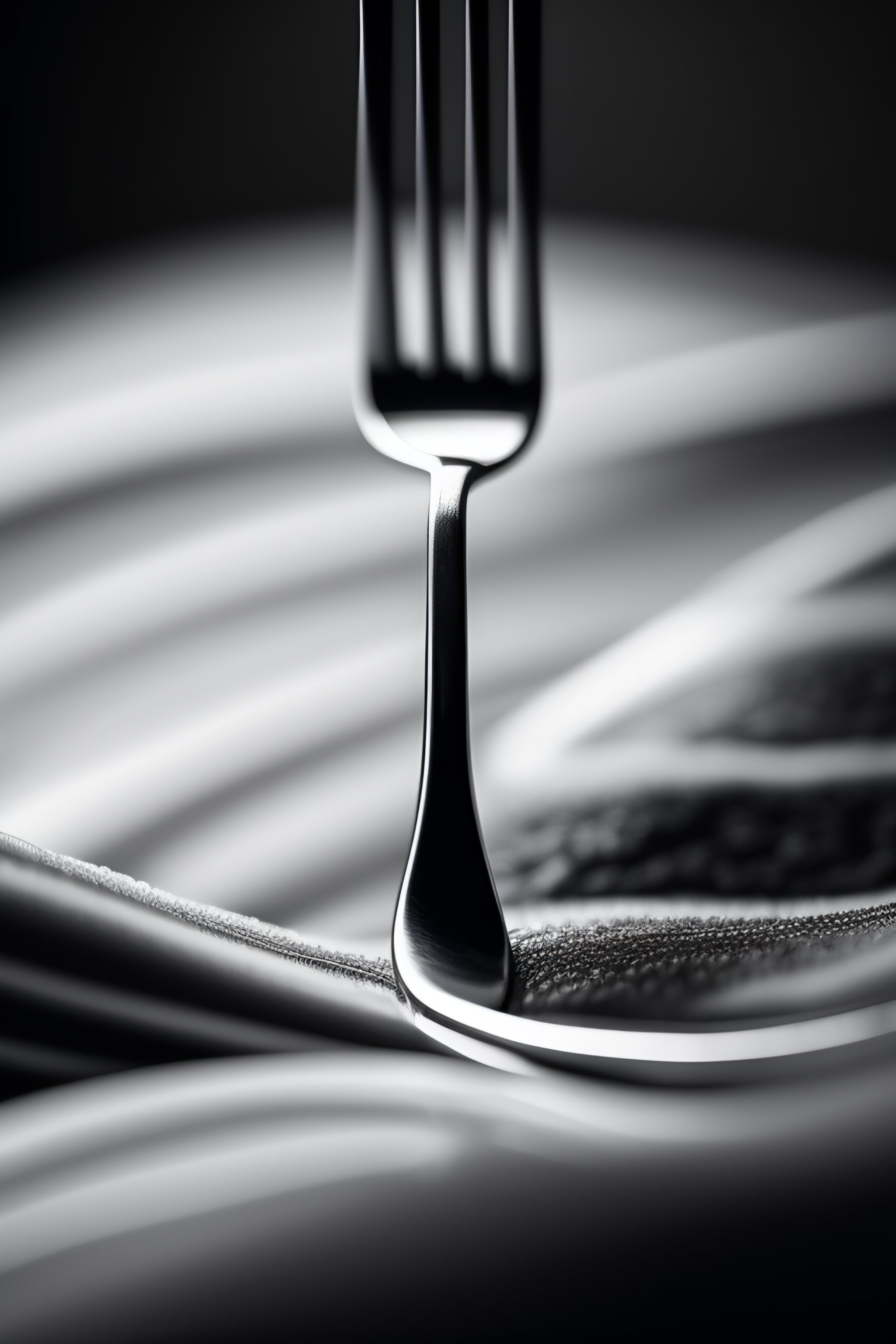 Lexica - A fork and a spoon fighting, close up, action, black and white