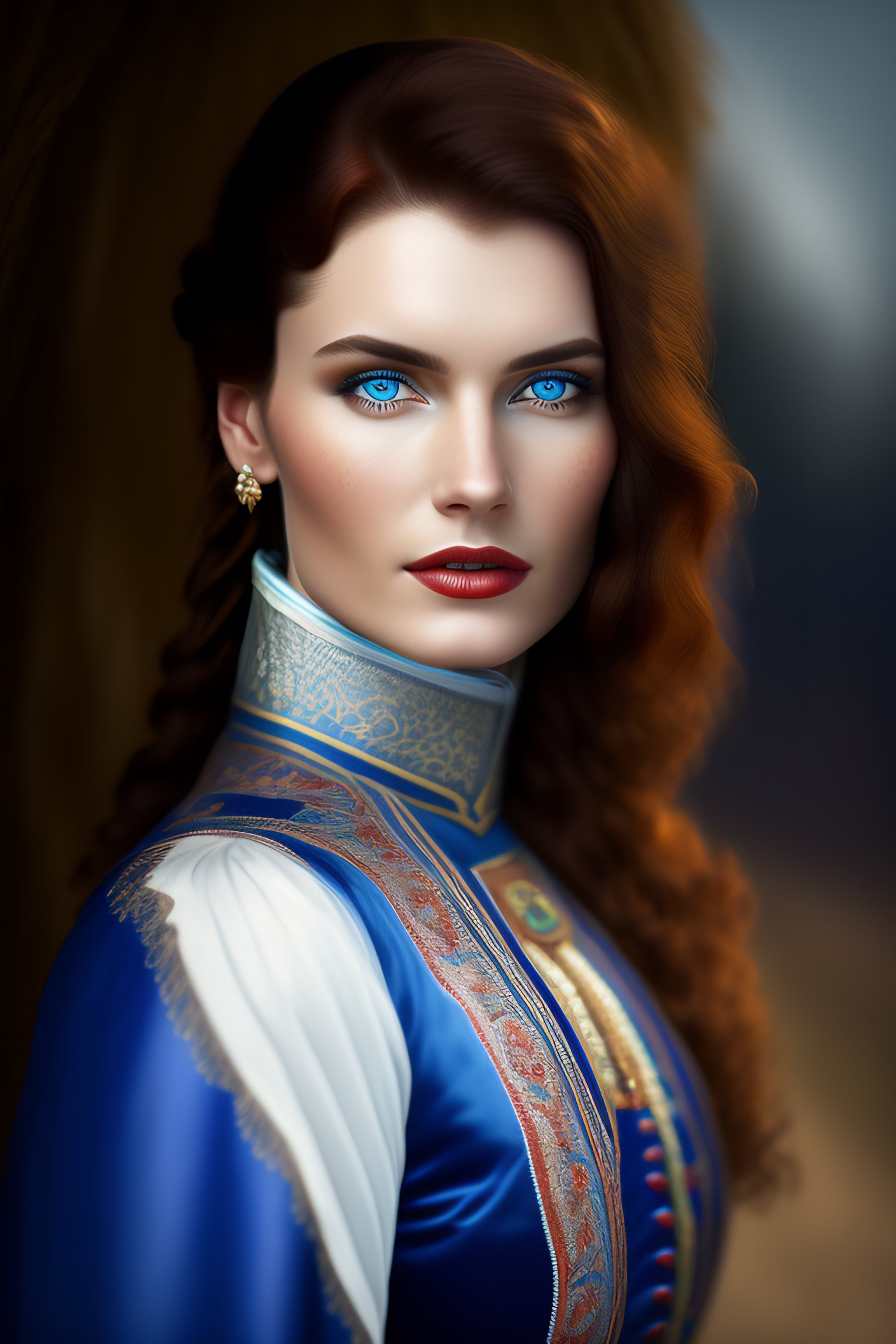 Lexica - Realistic photo cossack woman pale skin long face and chin ...
