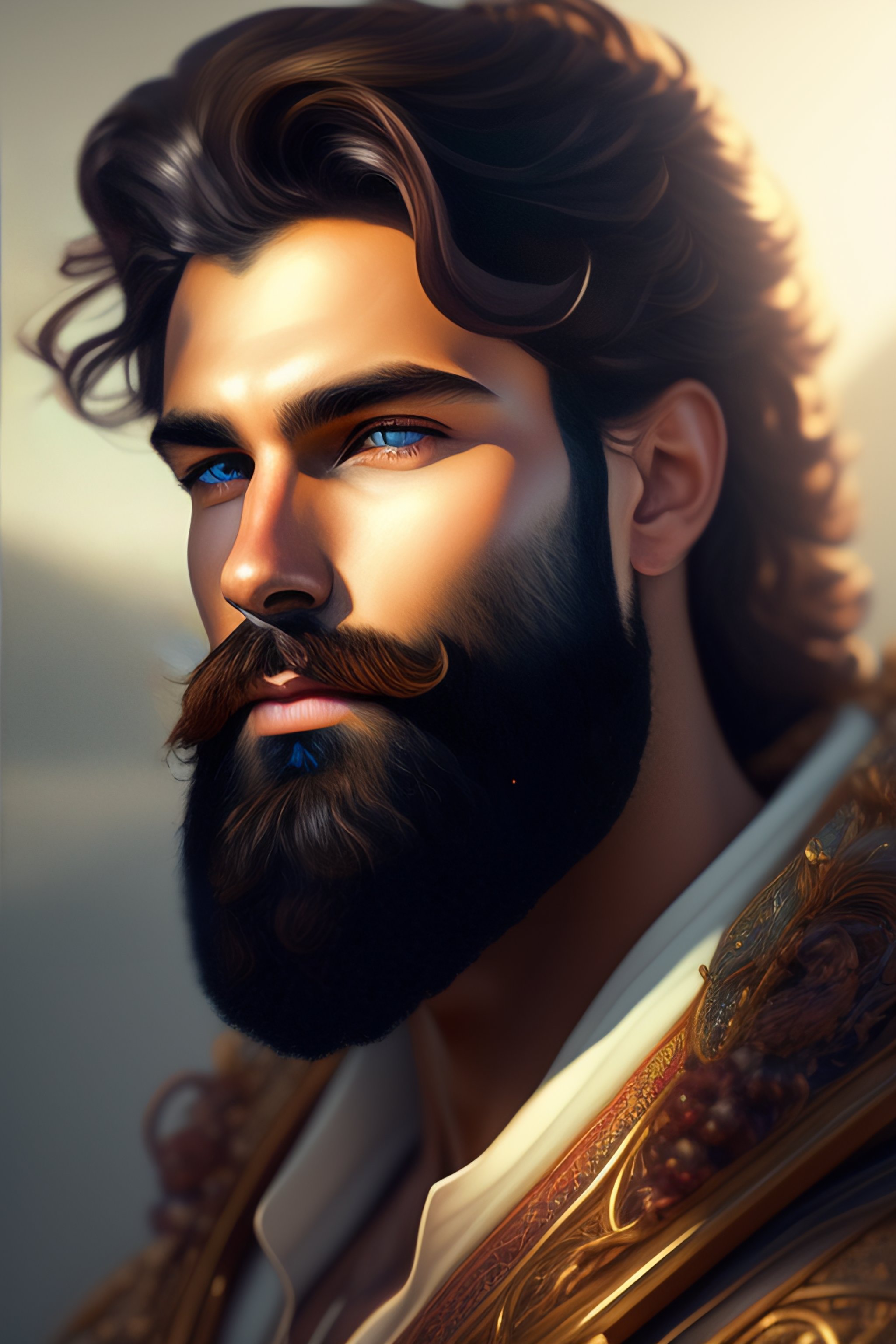 Lexica - Highly Realistic portrait of a natural bearded man, shaped ...