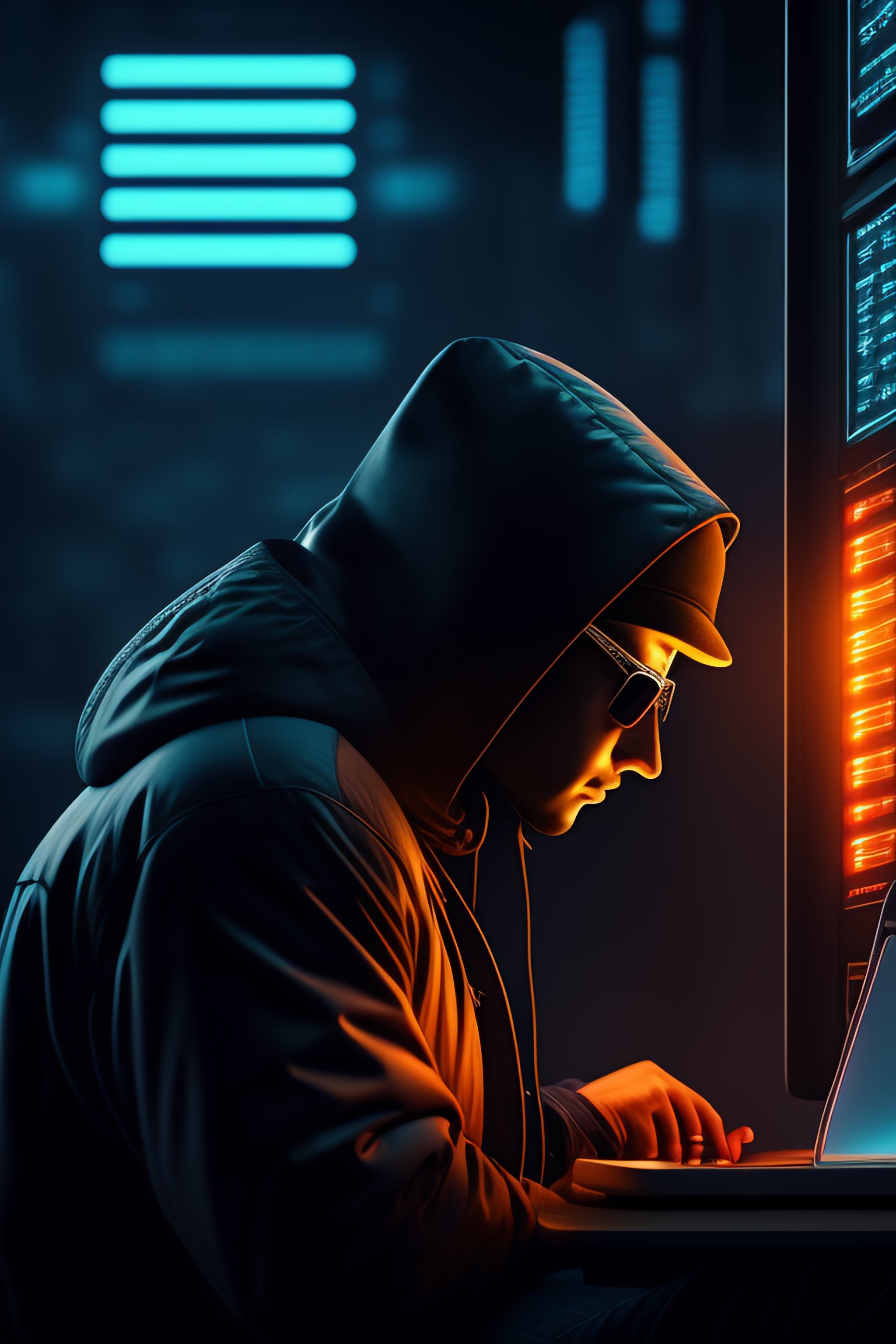 Lexica - An silent man being a hacker, hacking into the mainframe ...