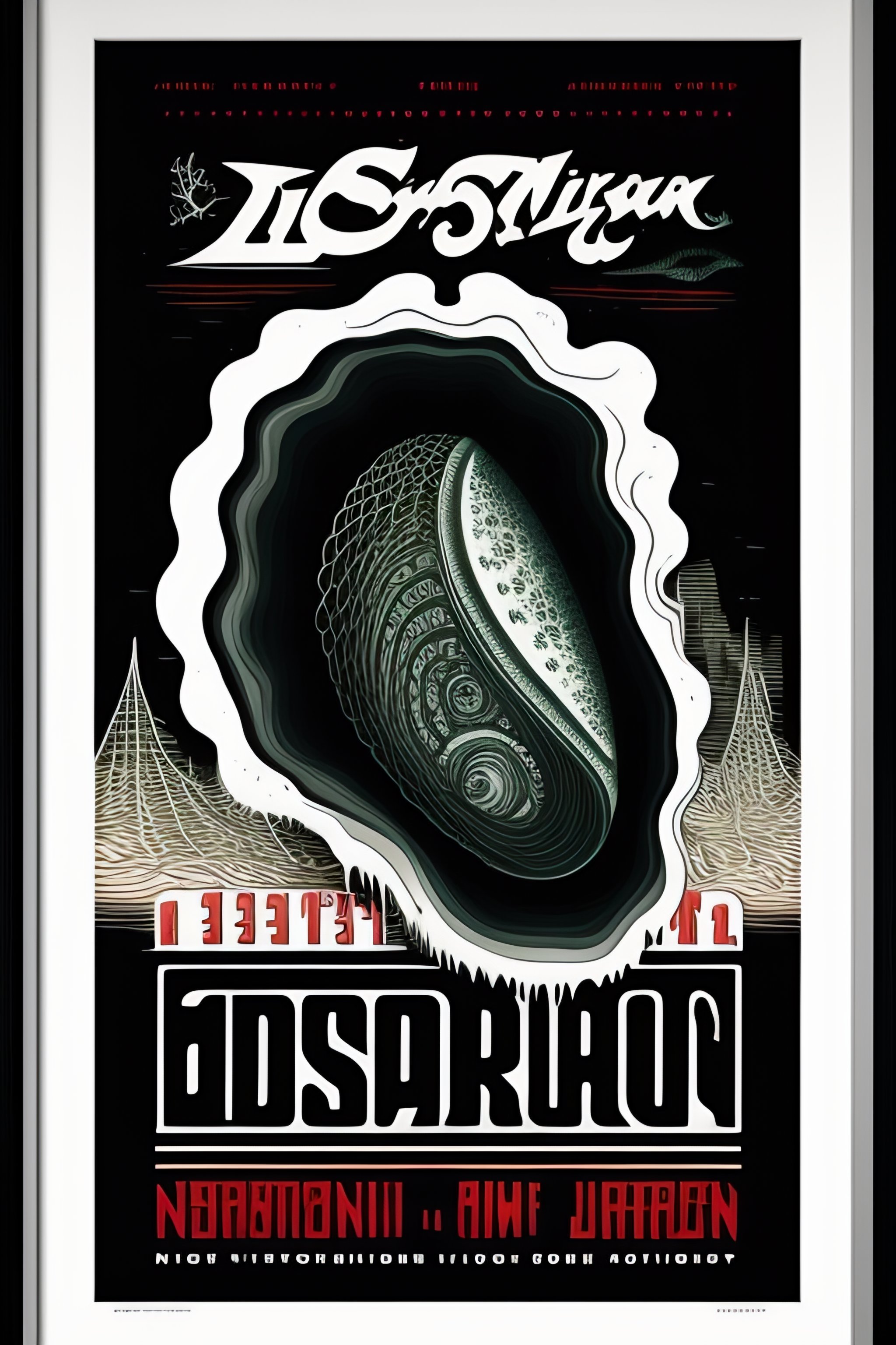 Lexica - Oyster on a 1990s horror movie poster, inking, vintage 90s ...