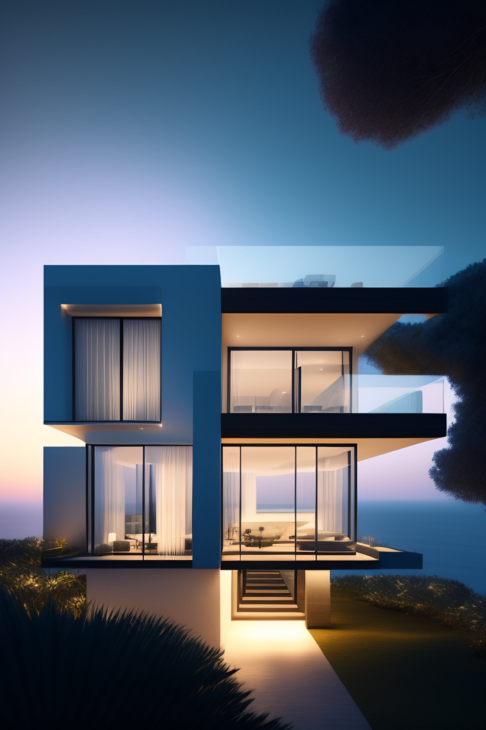 Lexica - Luxury sicilian white glass villa built on a hill, beautiful ...