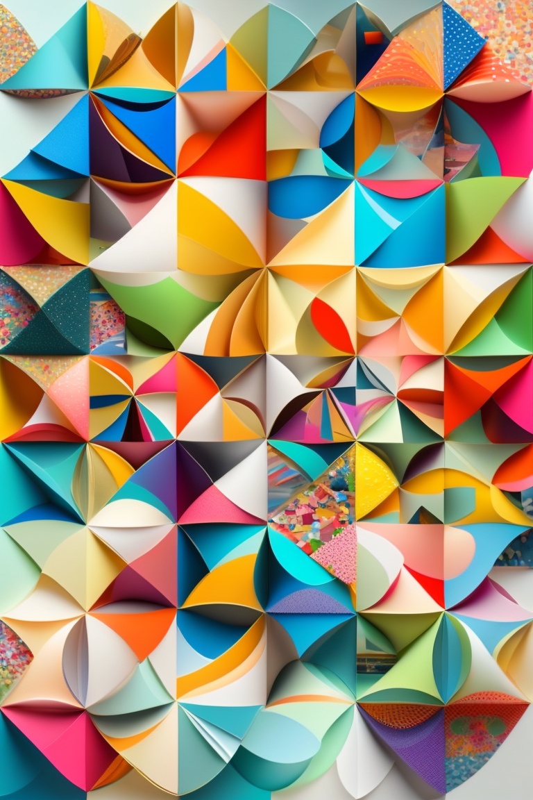 Lexica - Detailed collage with happy people and cutting colored papers ...