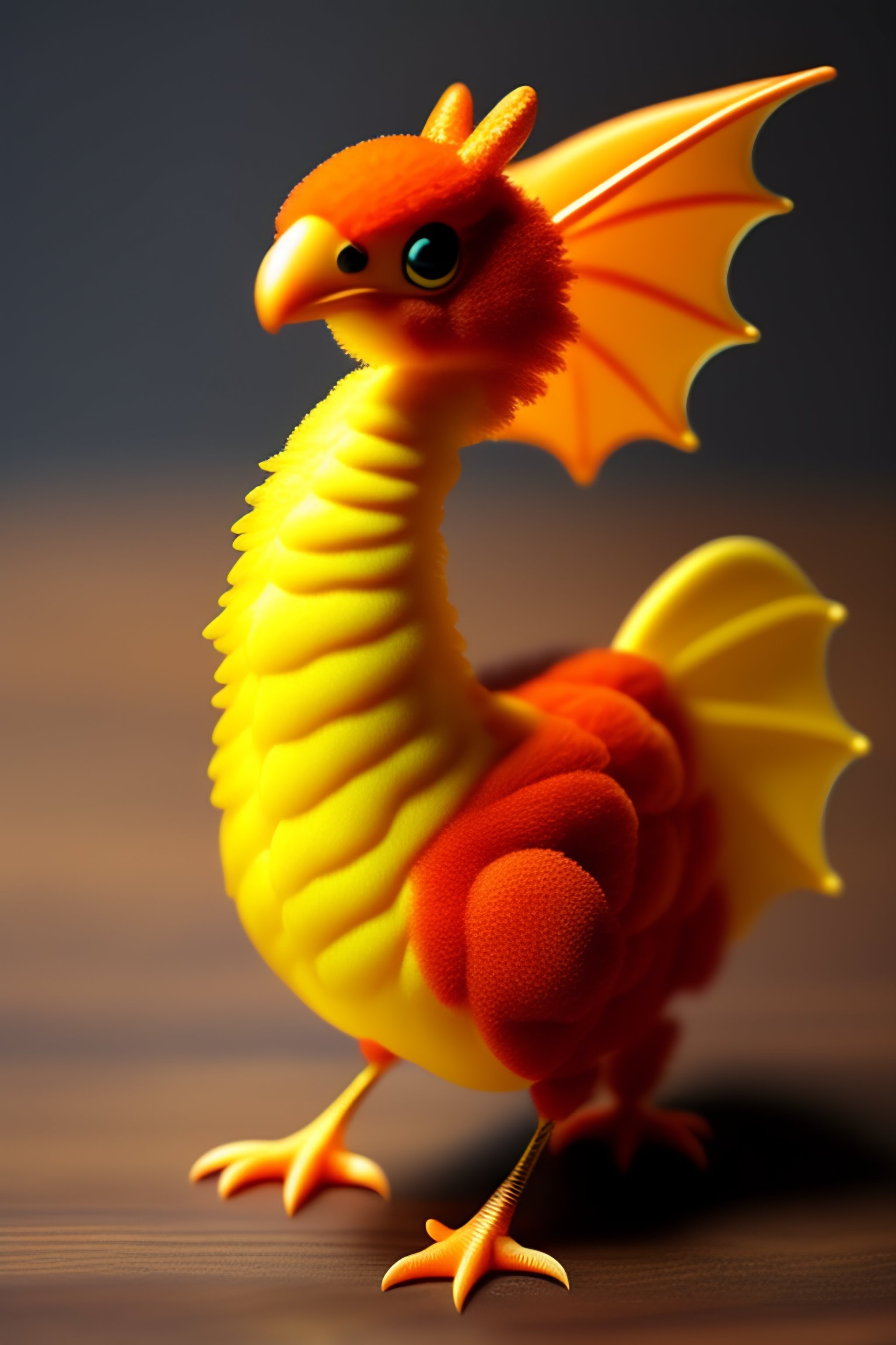 Lexica - Cute single chicken dragon, with wings, no more than two legs