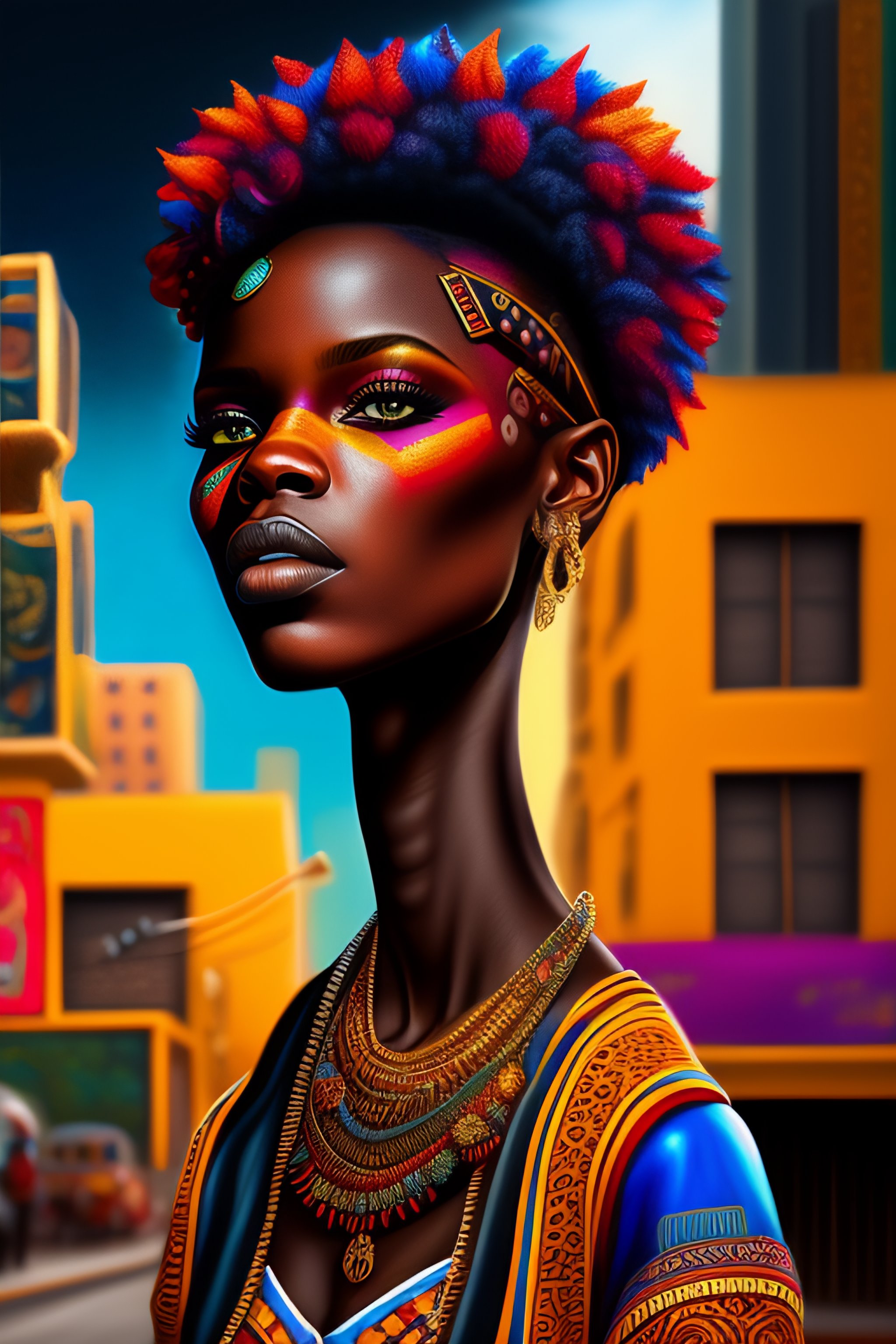 Lexica - A funny punk rock African characters with guitar and eye as ...