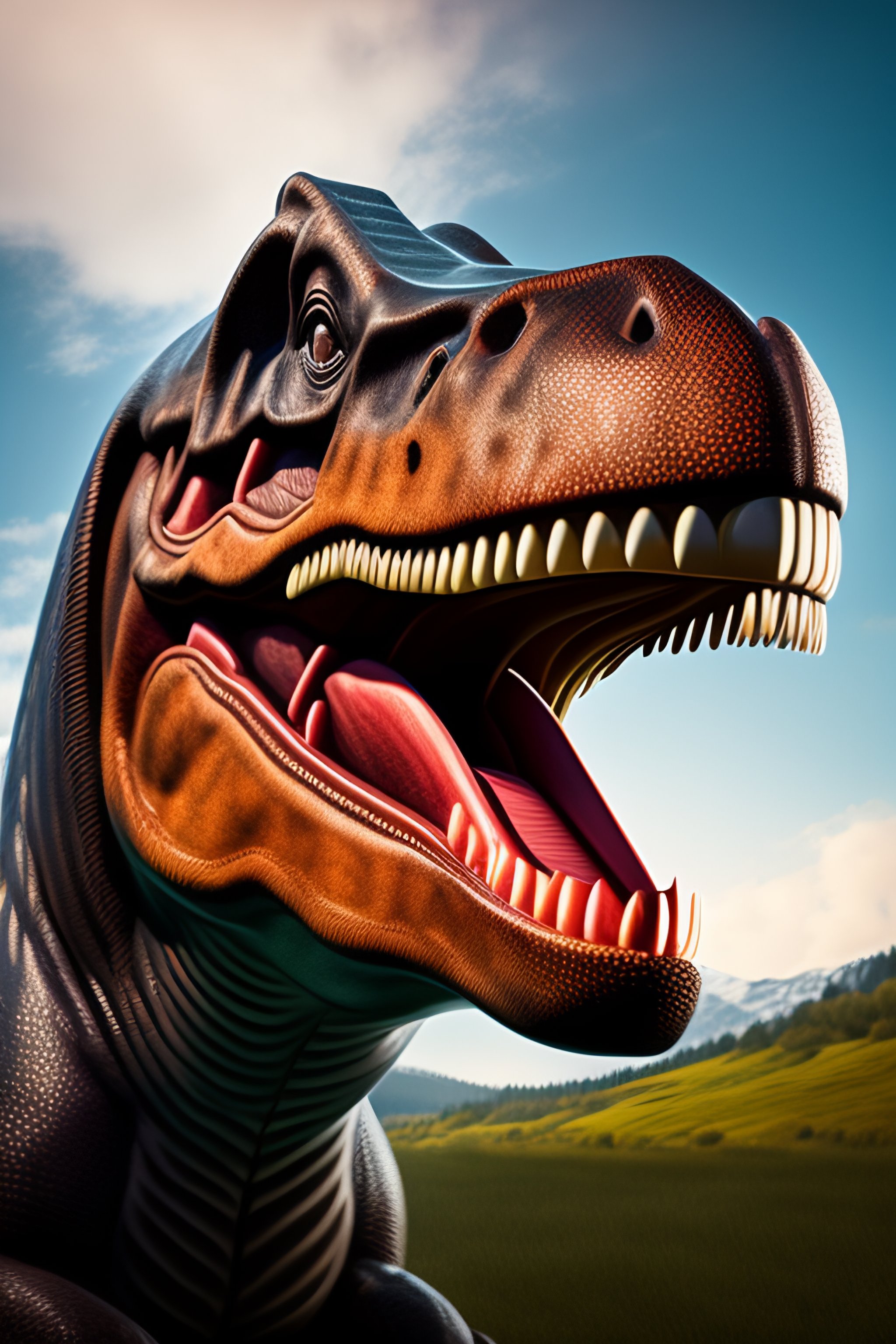 Lexica - Side on portrait of a Giganotosaurus, highly detailed face ...