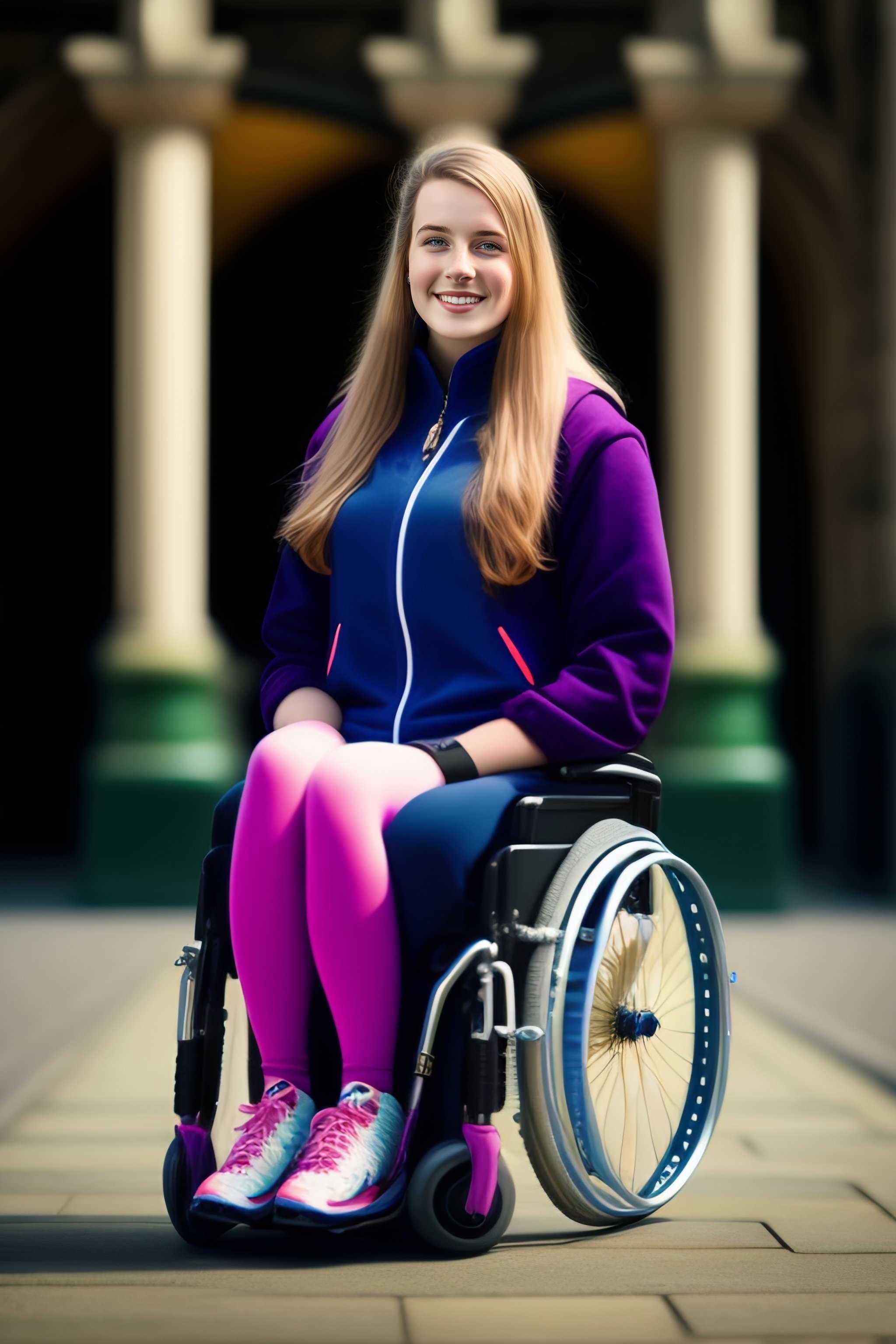 Lexica - Portrait of a disabled student, 21 years old, british, female ...
