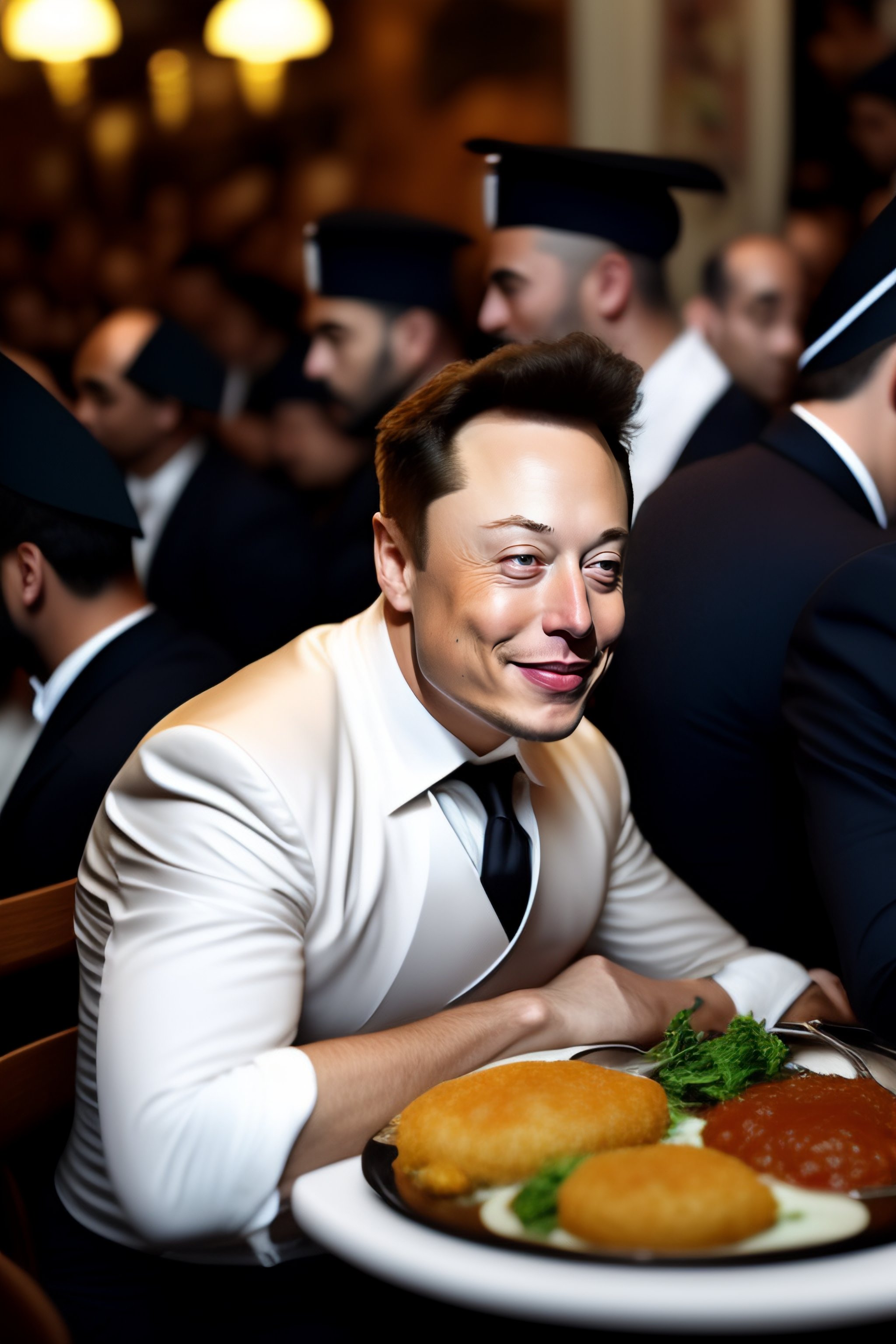 Lexica - Elon musk eating Gefilte fish in restaurant at bnei brak, near ...