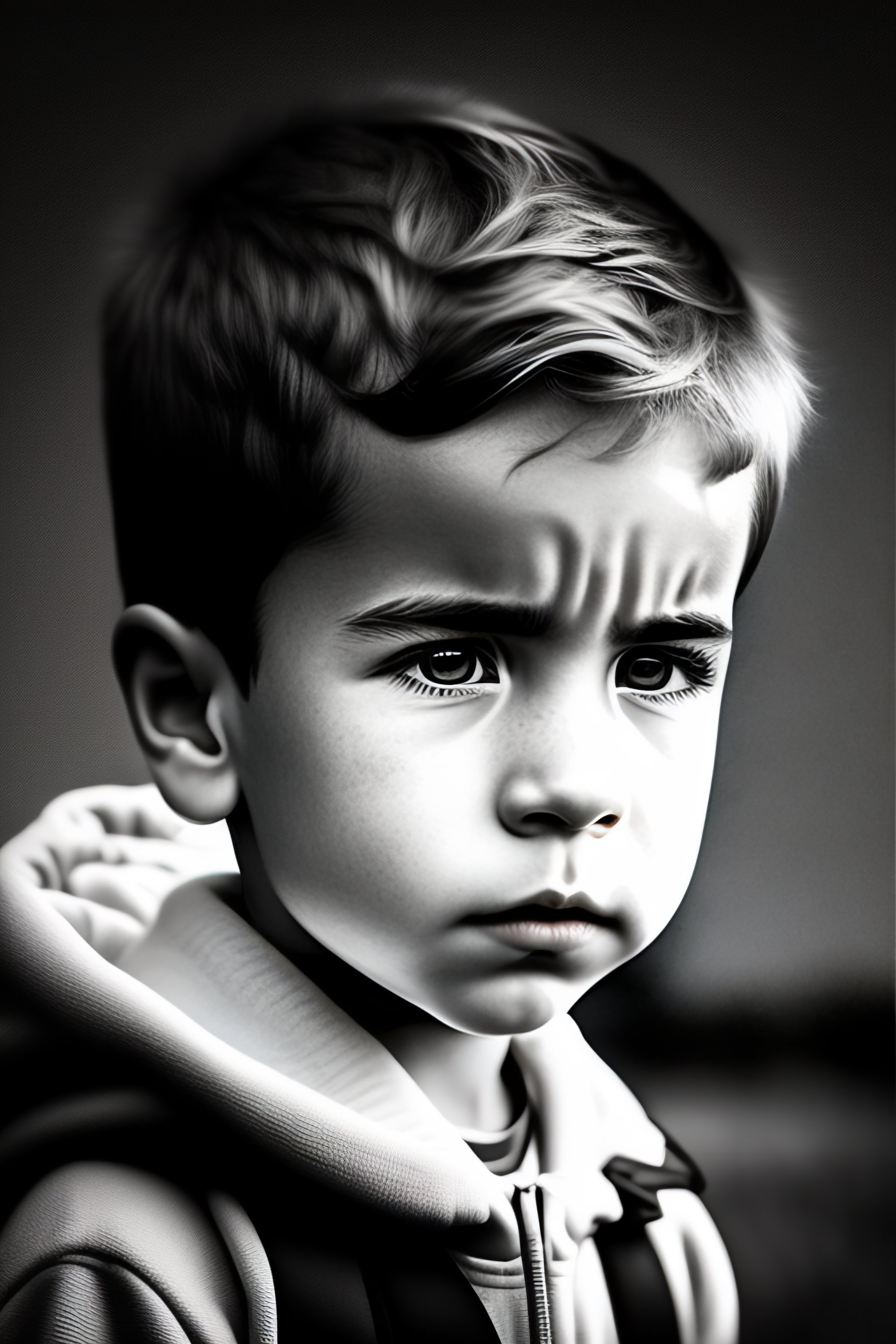 Lexica - Chracter face boy simple black and white