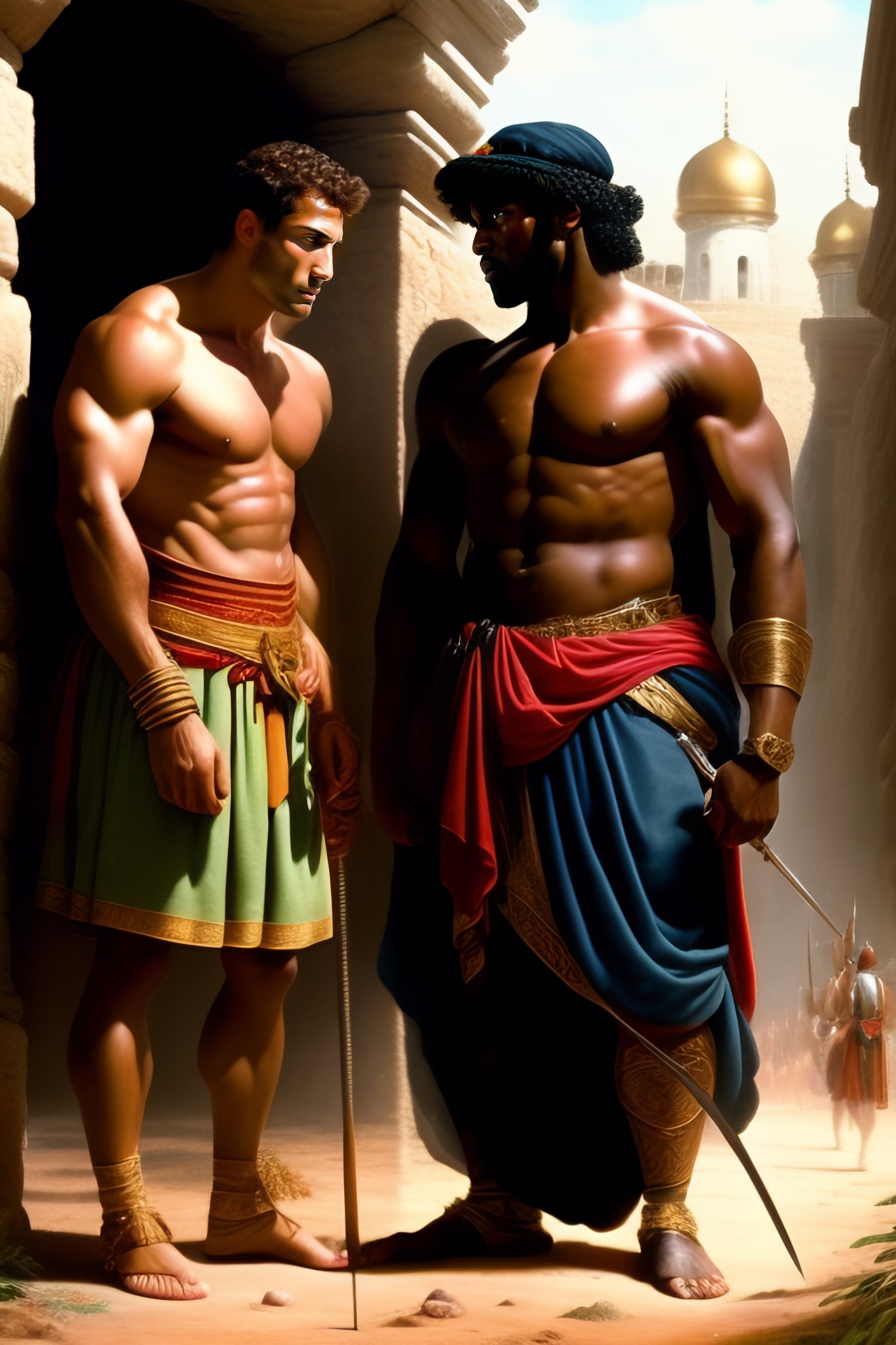 Lexica - David fighting against Goliath, biblical battle. David is a ...