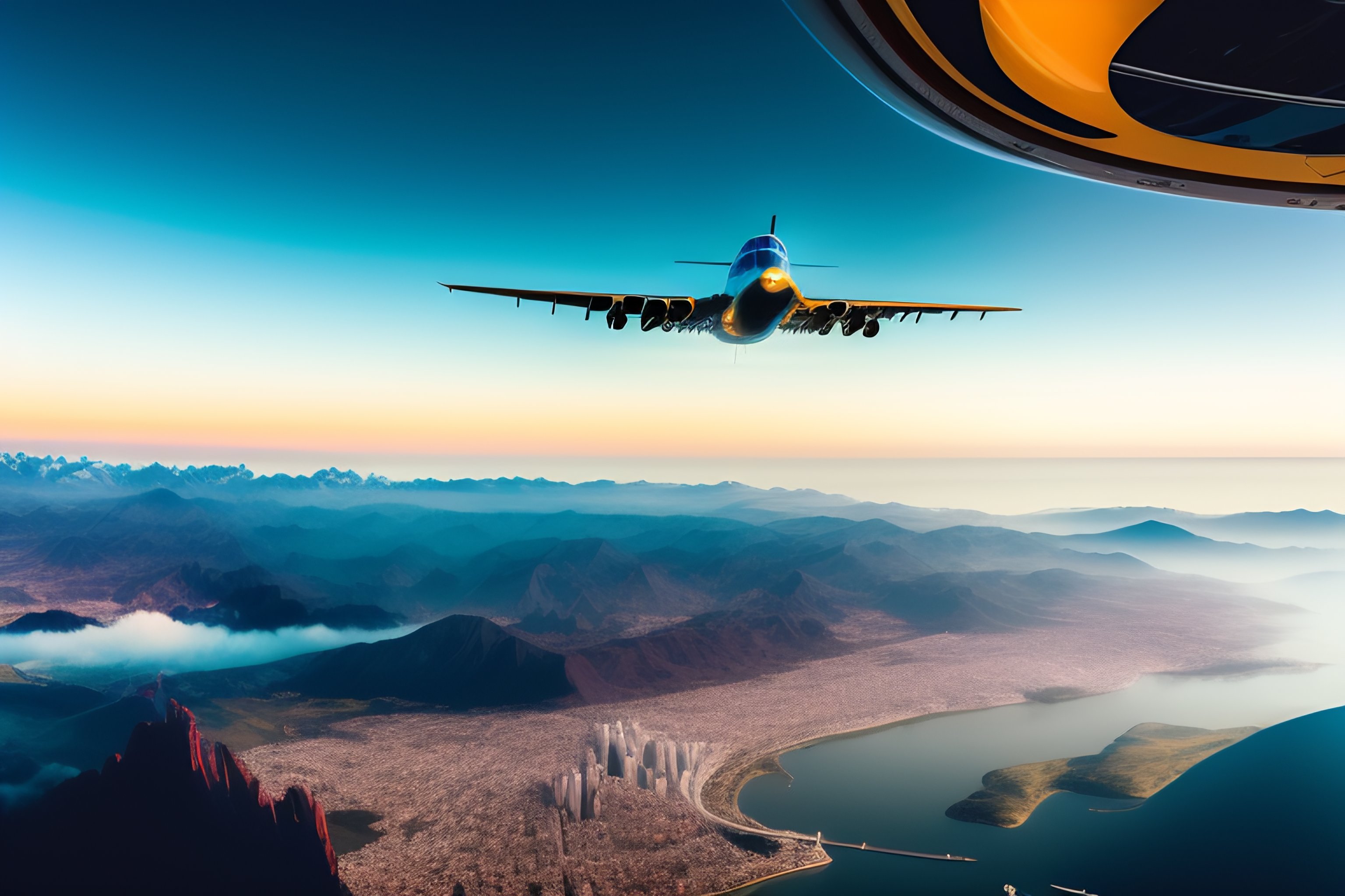 Lexica - Flying human over city