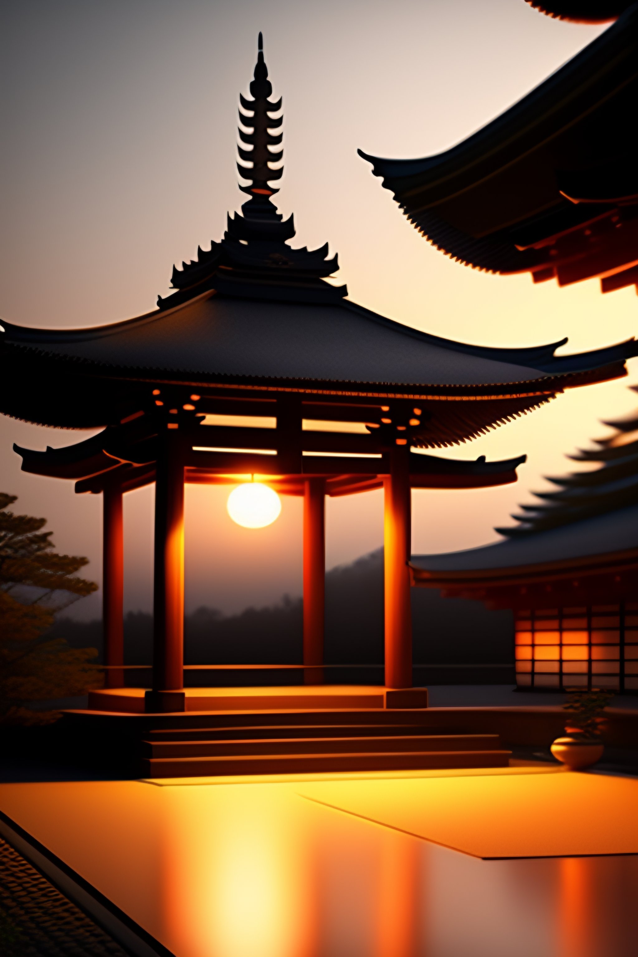 Lexica - Art image of amazing lighting surreal Dusk with small japanese ...