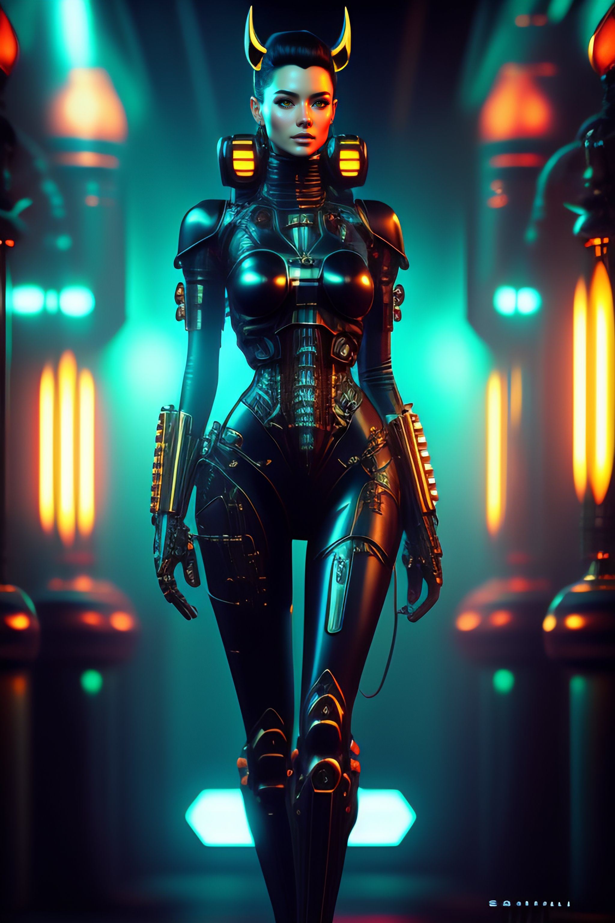 Lexica - Cute model girl, alien biomechanical, full body cinematic ...