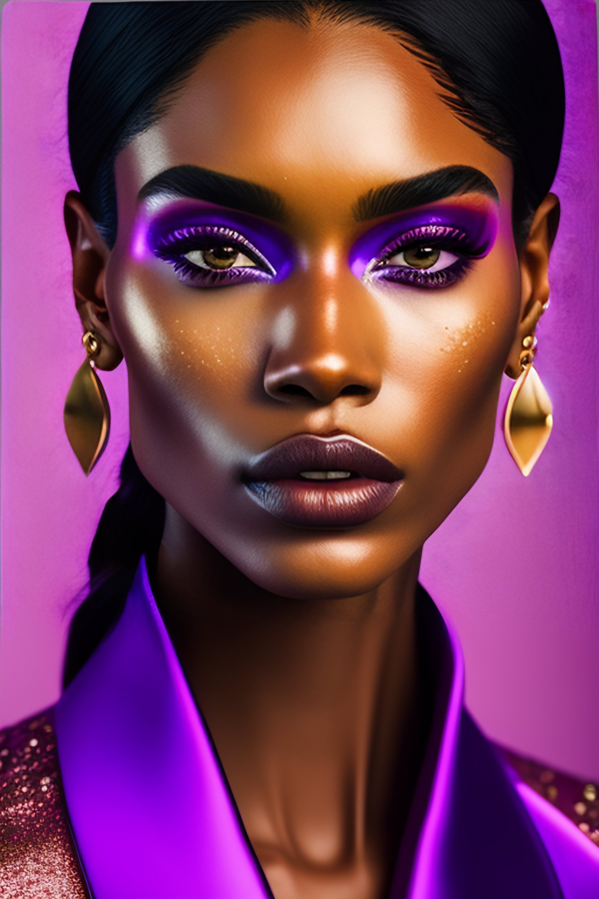 Lexica - A photo close-up of a beautiful black haired woman with light ...